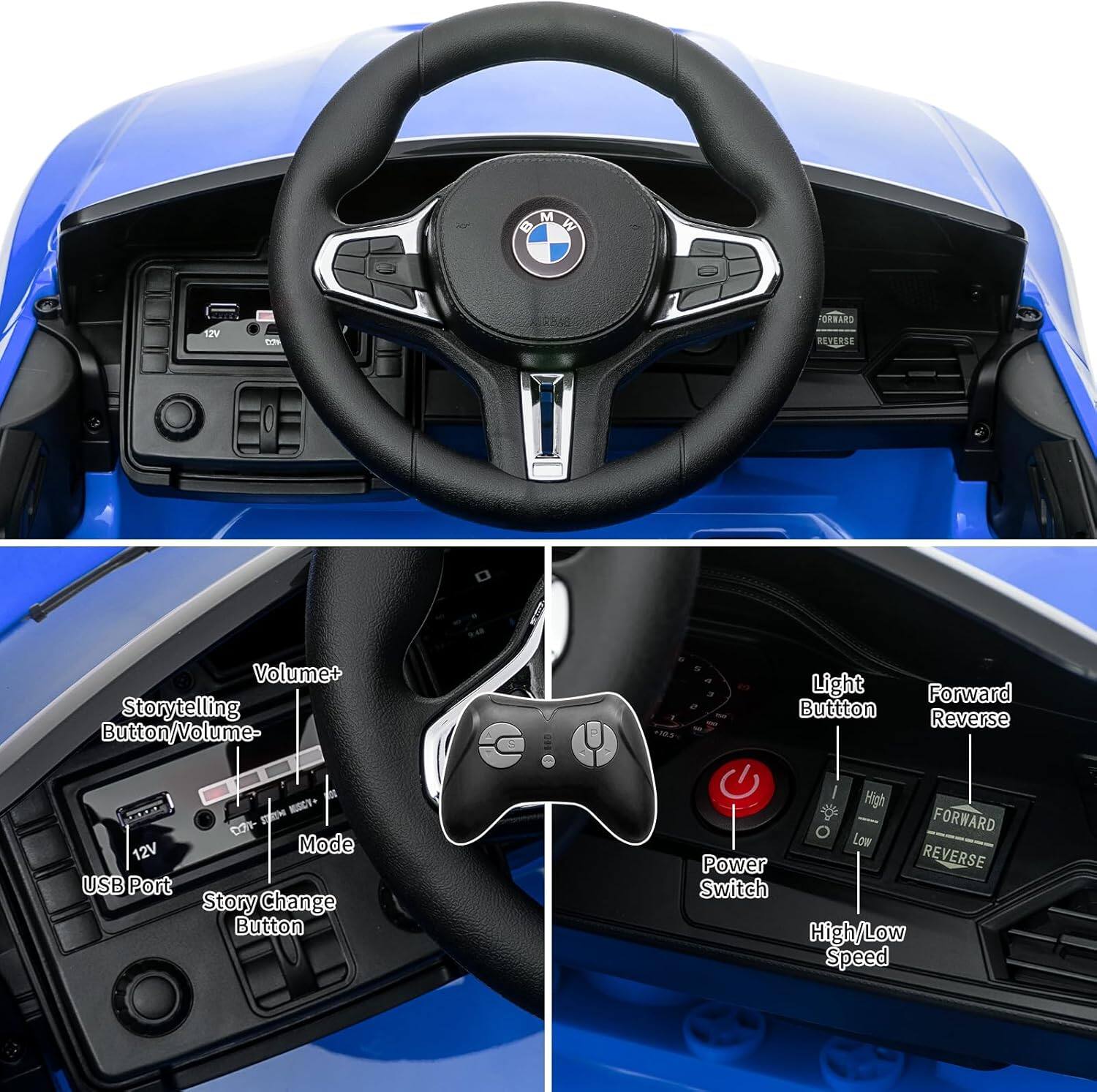 GARVEE Licensed BMW M4 Kids Car,12V Ride On Car for Kids,Battery ...