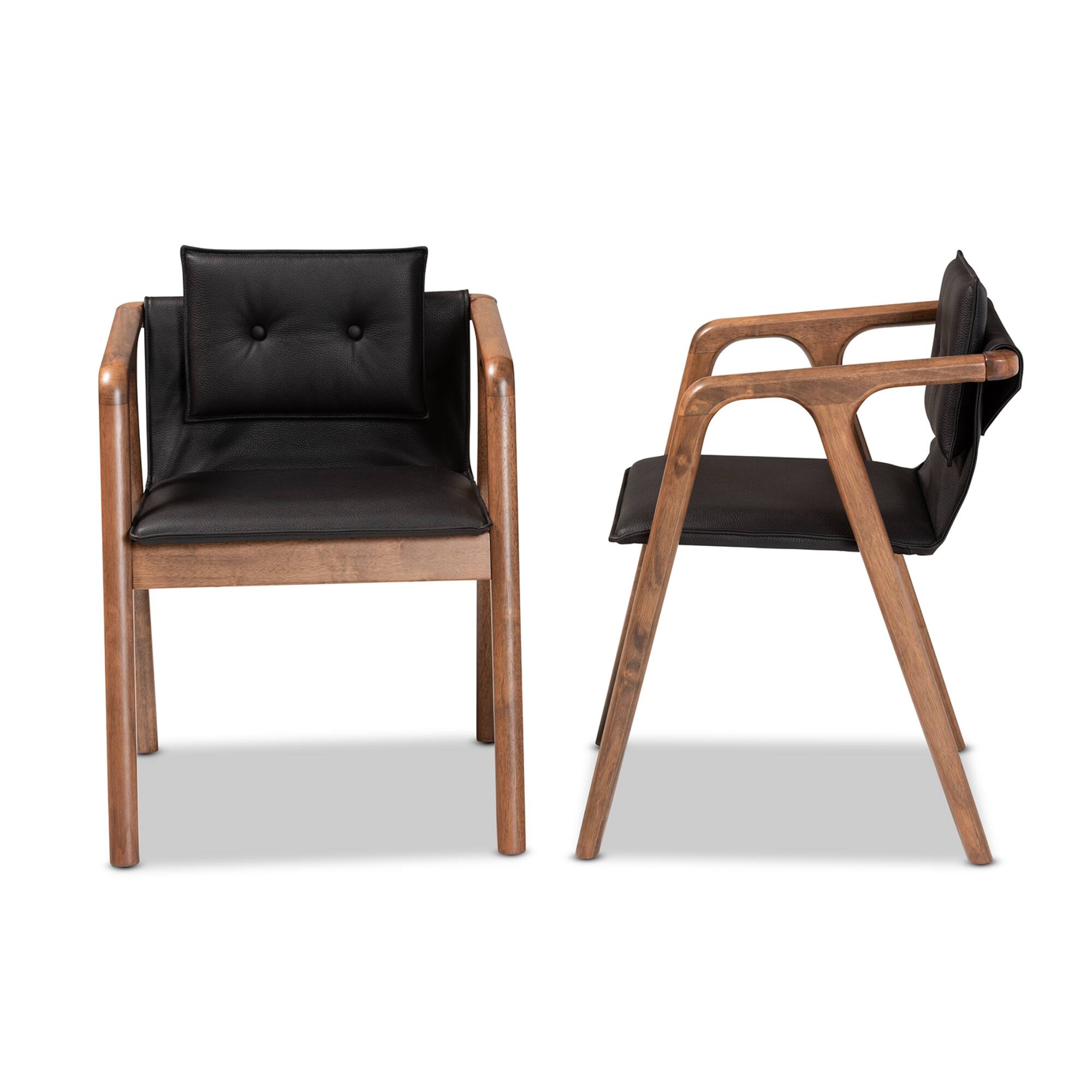 Baxton Studio Marcena Imitation Leather Upholstered and Finished Wood 2 ...