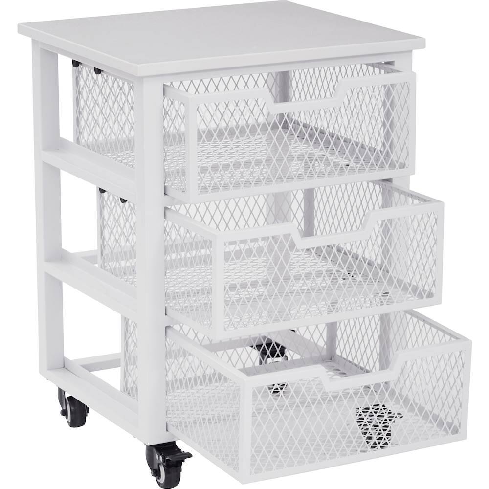 Best Buy: OSP Designs Clayton 3-Drawer Rolling Cart White CLY03AS-11