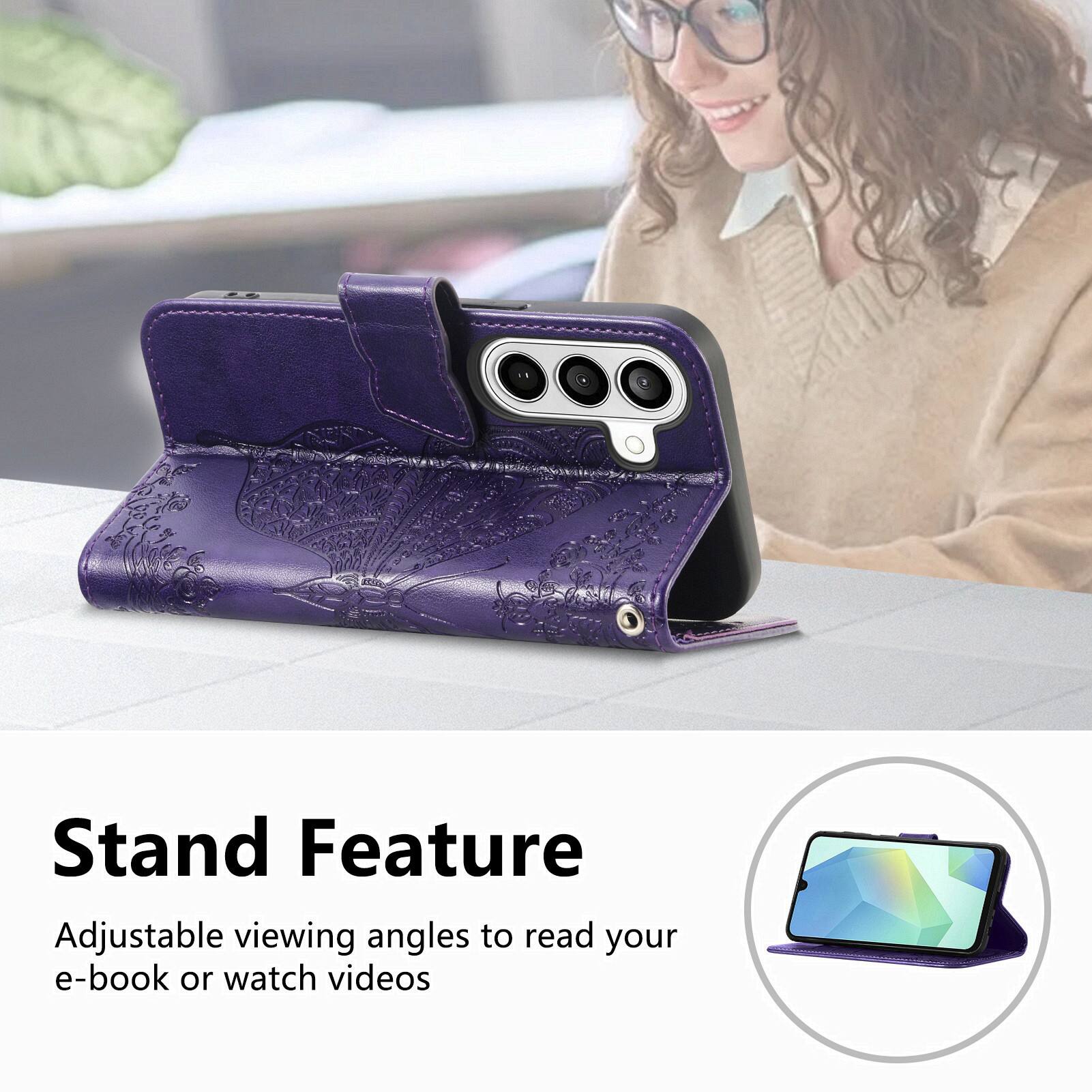 Dteck Wallet Case for Samsung Galaxy A26, Embossed Butterfly Pattern ...