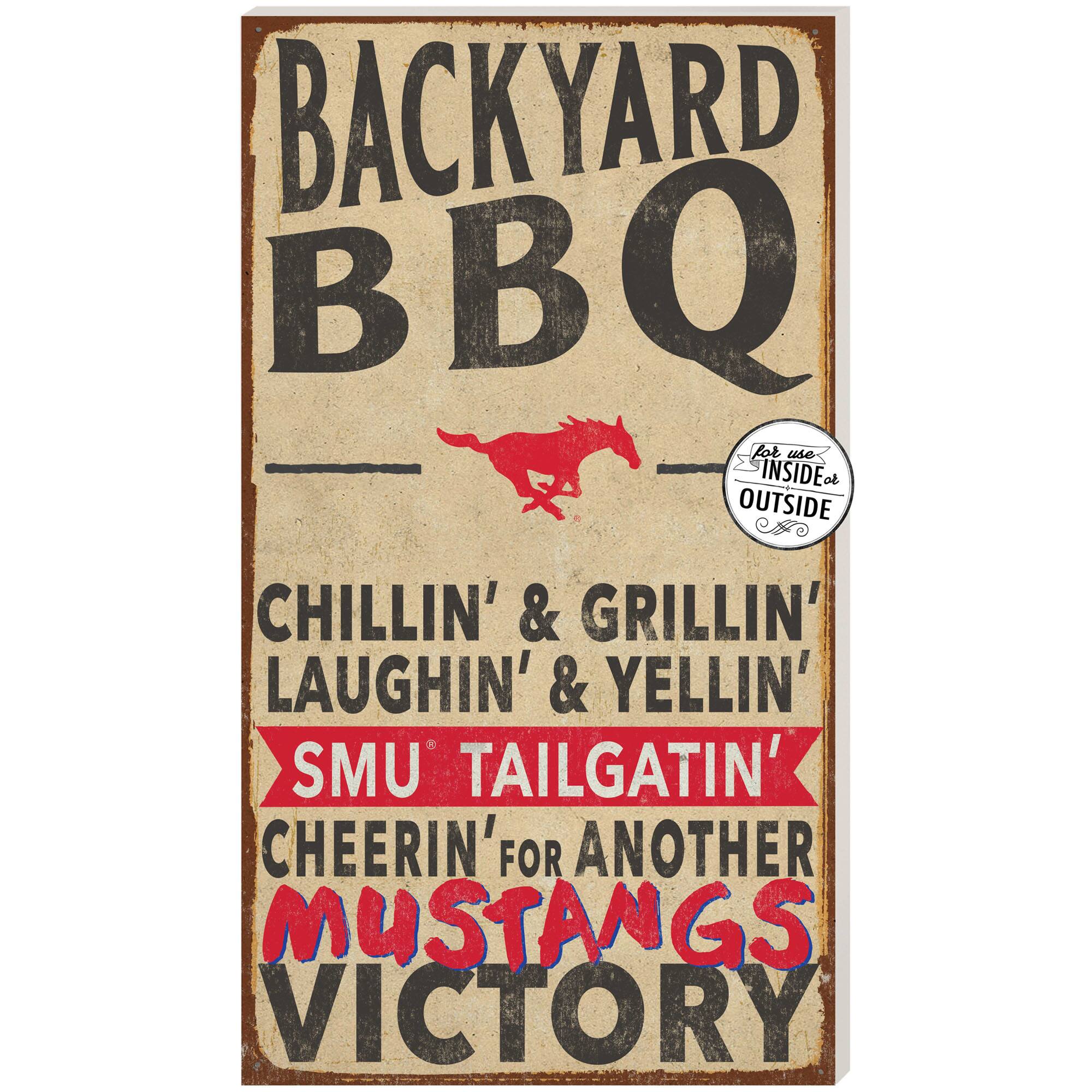 Jardine SMU Mustangs 11'' x 20'' Indoor/Outdoor BBQ Sign Brown 4952251 ...