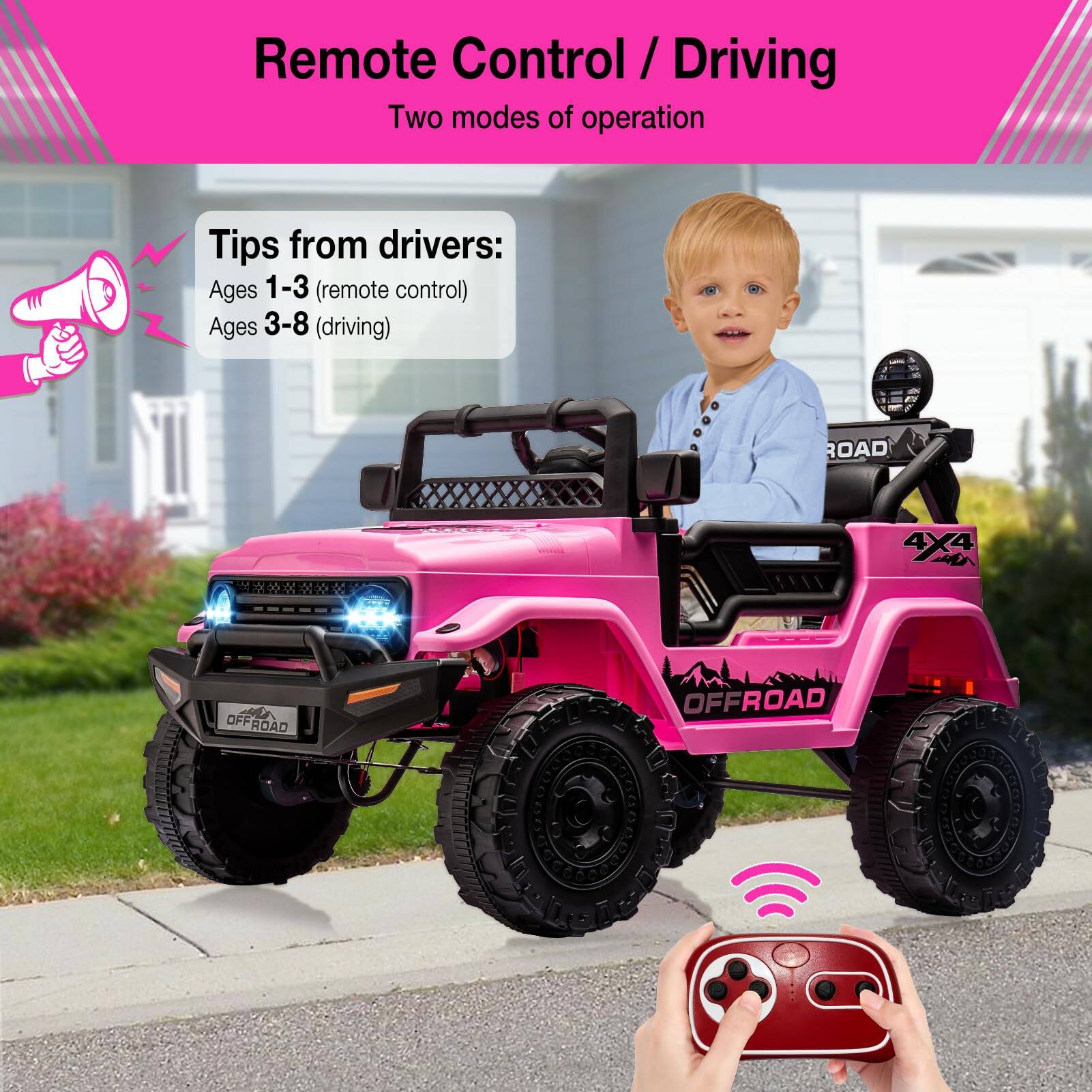 Acekool Electric Car for Kids, 12V Ride On Truck Car with Remote ...