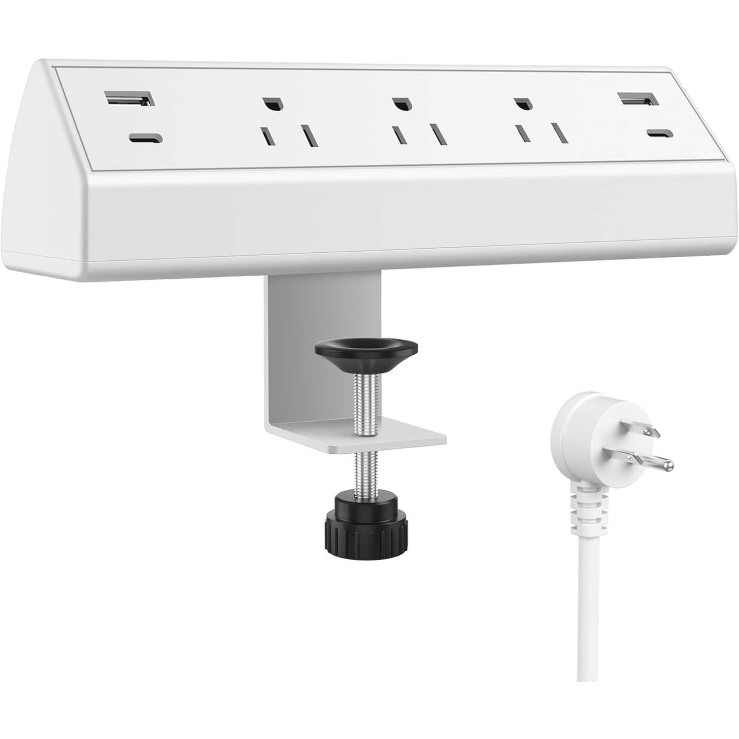 Parker SLATER - Desk Clamp Power Strip with 3 Outlets, 2 USB-C , Surge ...