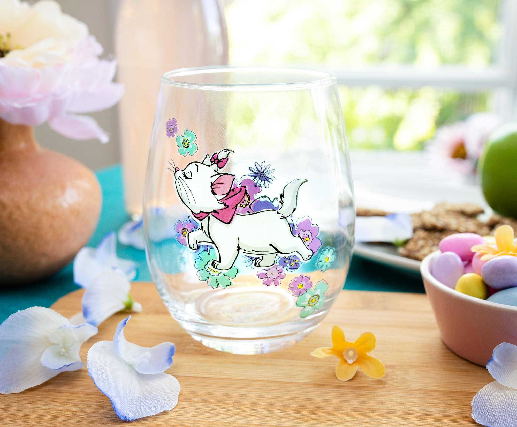 Silver Buffalo Disney The Aristocats Marie Walking Teardrop Stemless ...