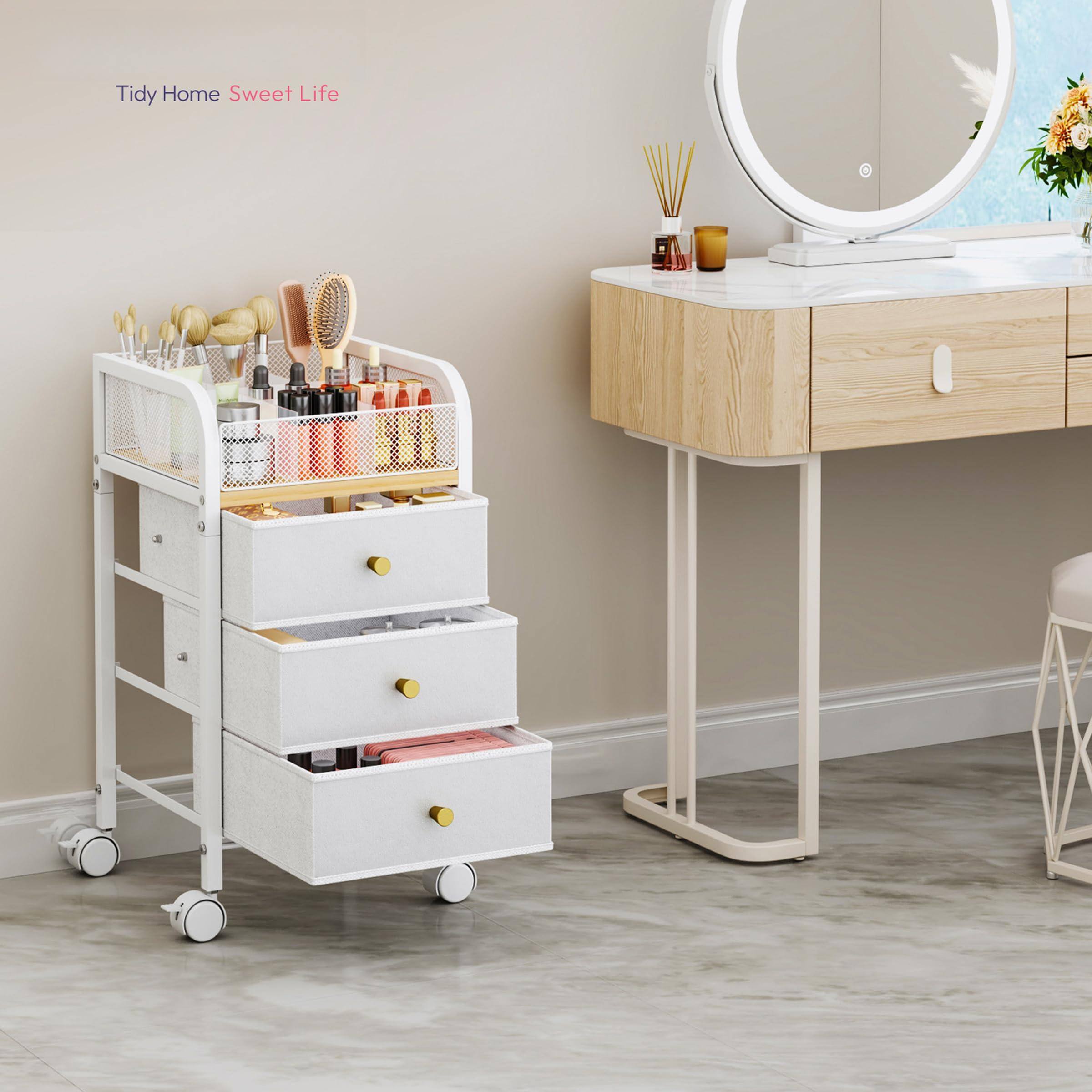 The Best Inks Rolling Makeup Organizer Cart Floor Skincare Make Up ...