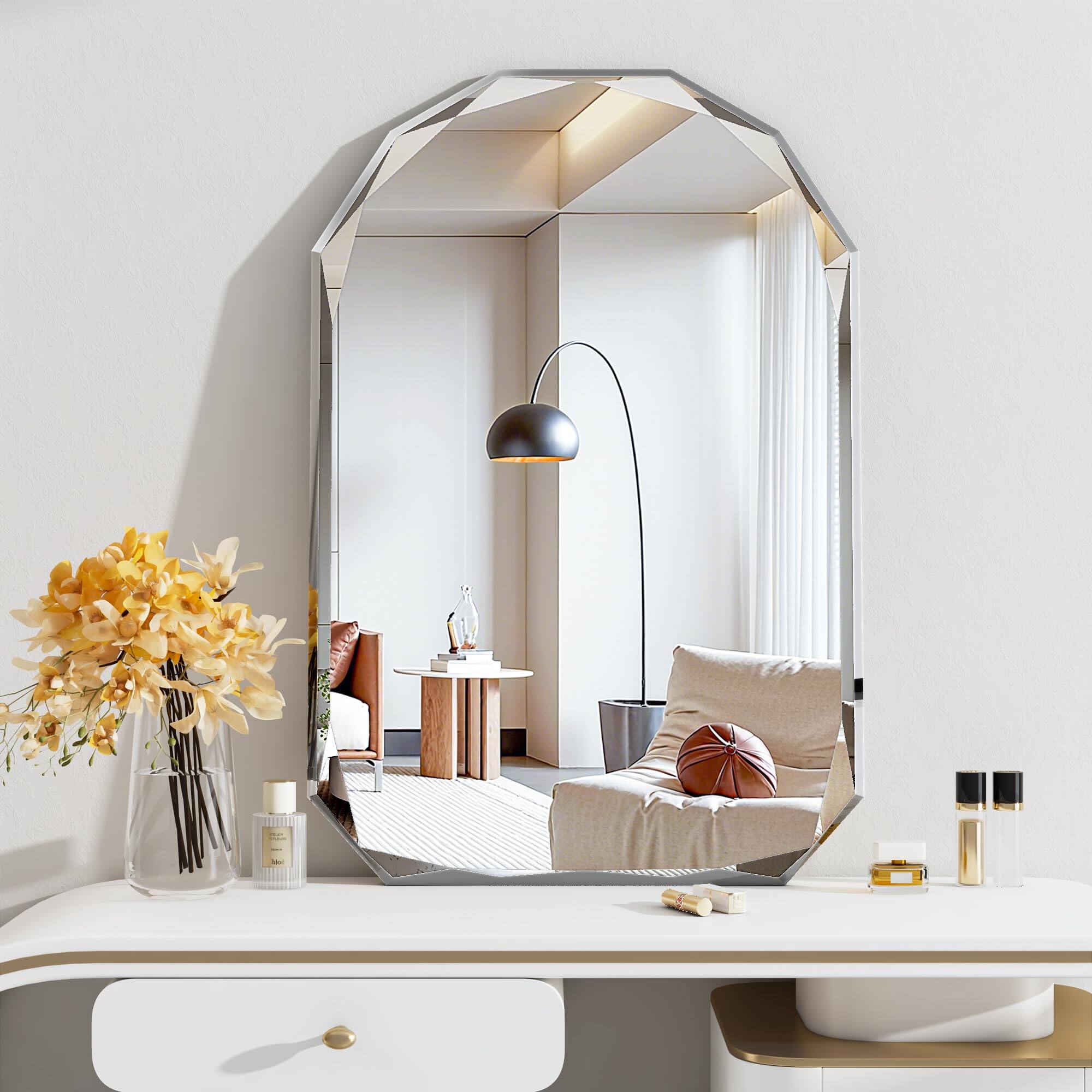 Comfort Essence Wall Mounted Bathroom Vanity Mirror 26"x38" Single ...