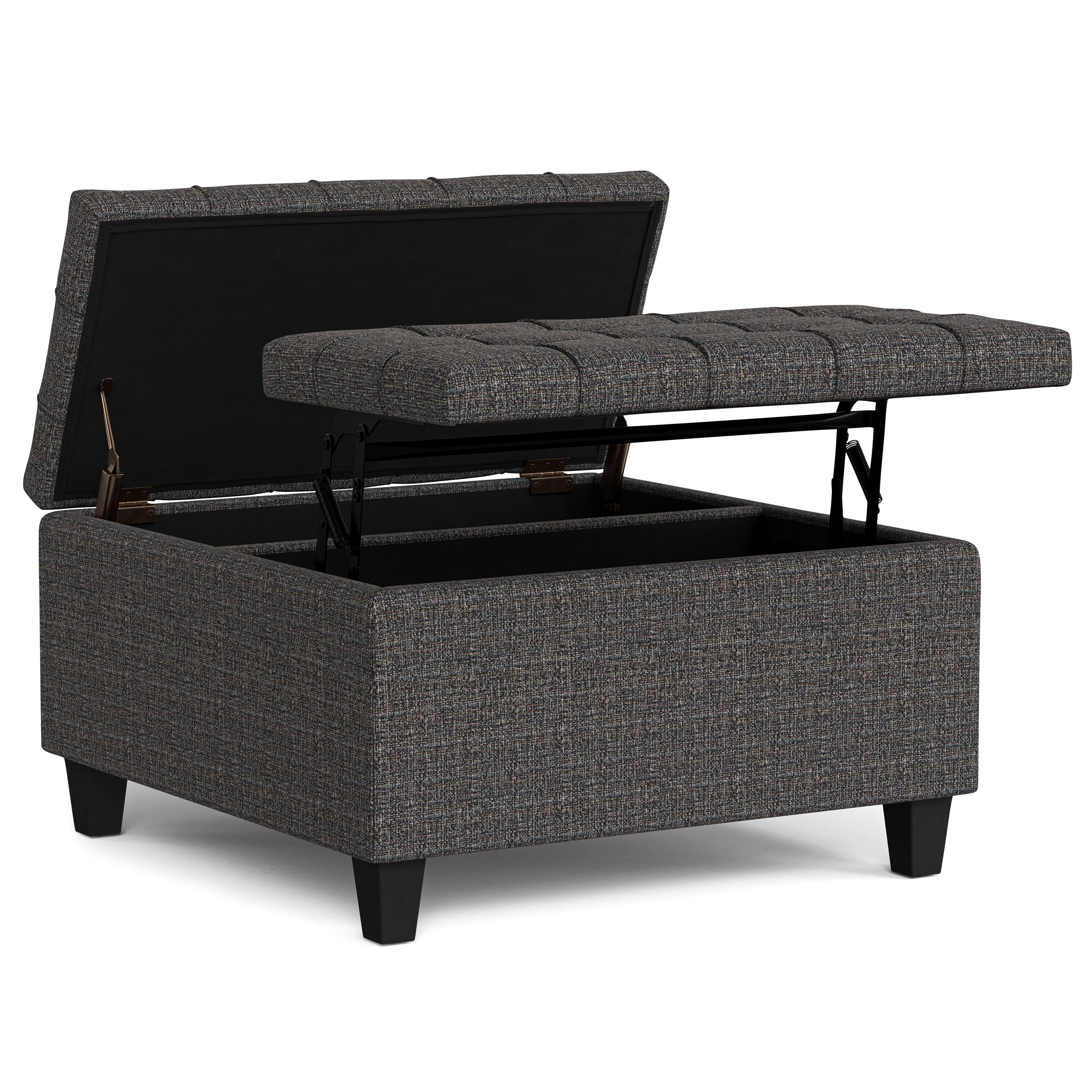 Simpli Home Harrison 30 inch Wide Small Square Coffee Table Storage ...