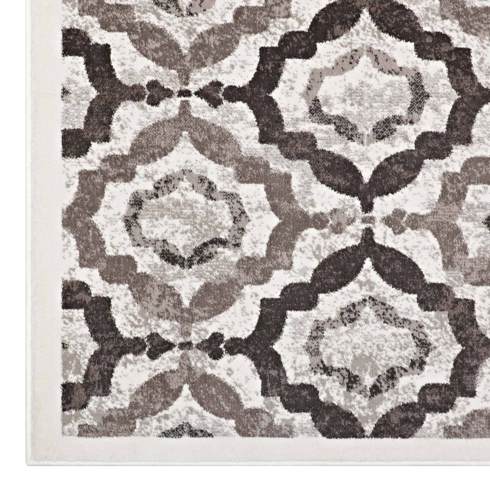 Modway Kalinda Rustic Vintage Moroccan Trellis Area Rug Brown Beige and ...