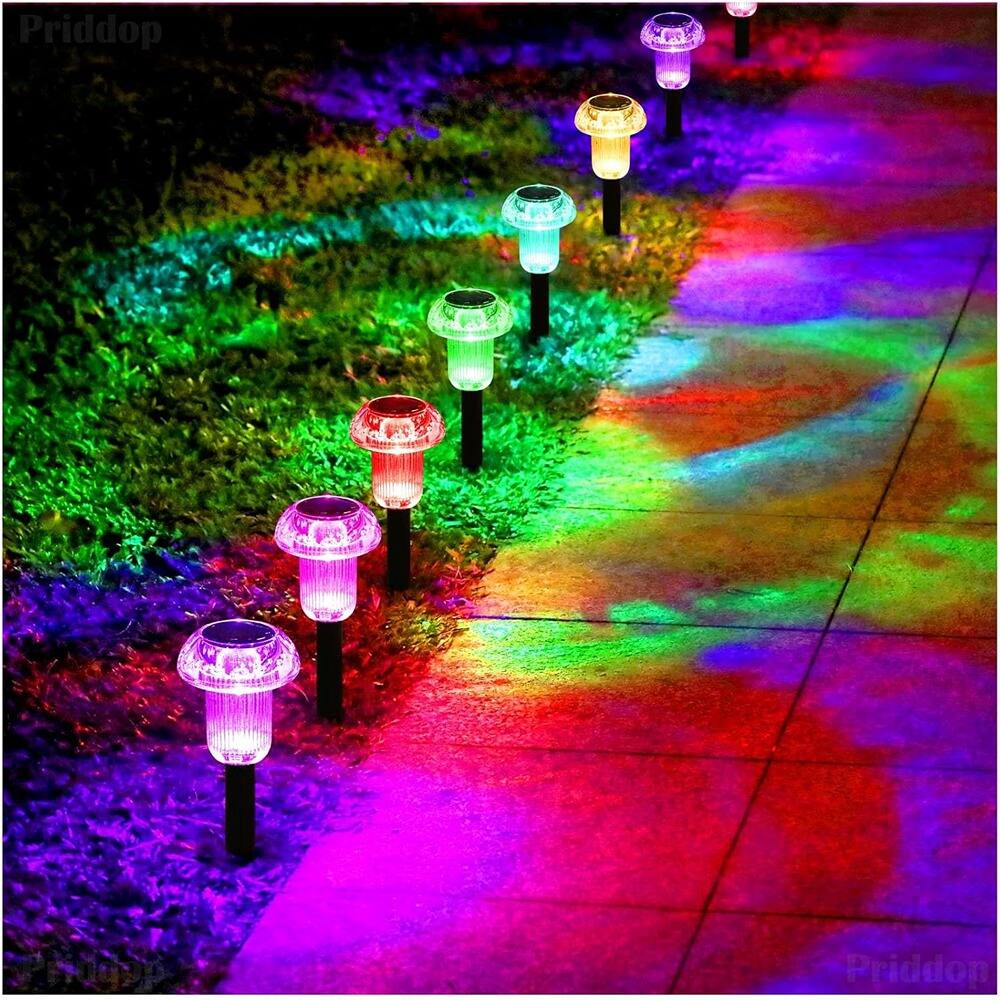 MOSZAR LLC Solar Pathway Waterproof 8 PACK Decorative Garden Lights ...