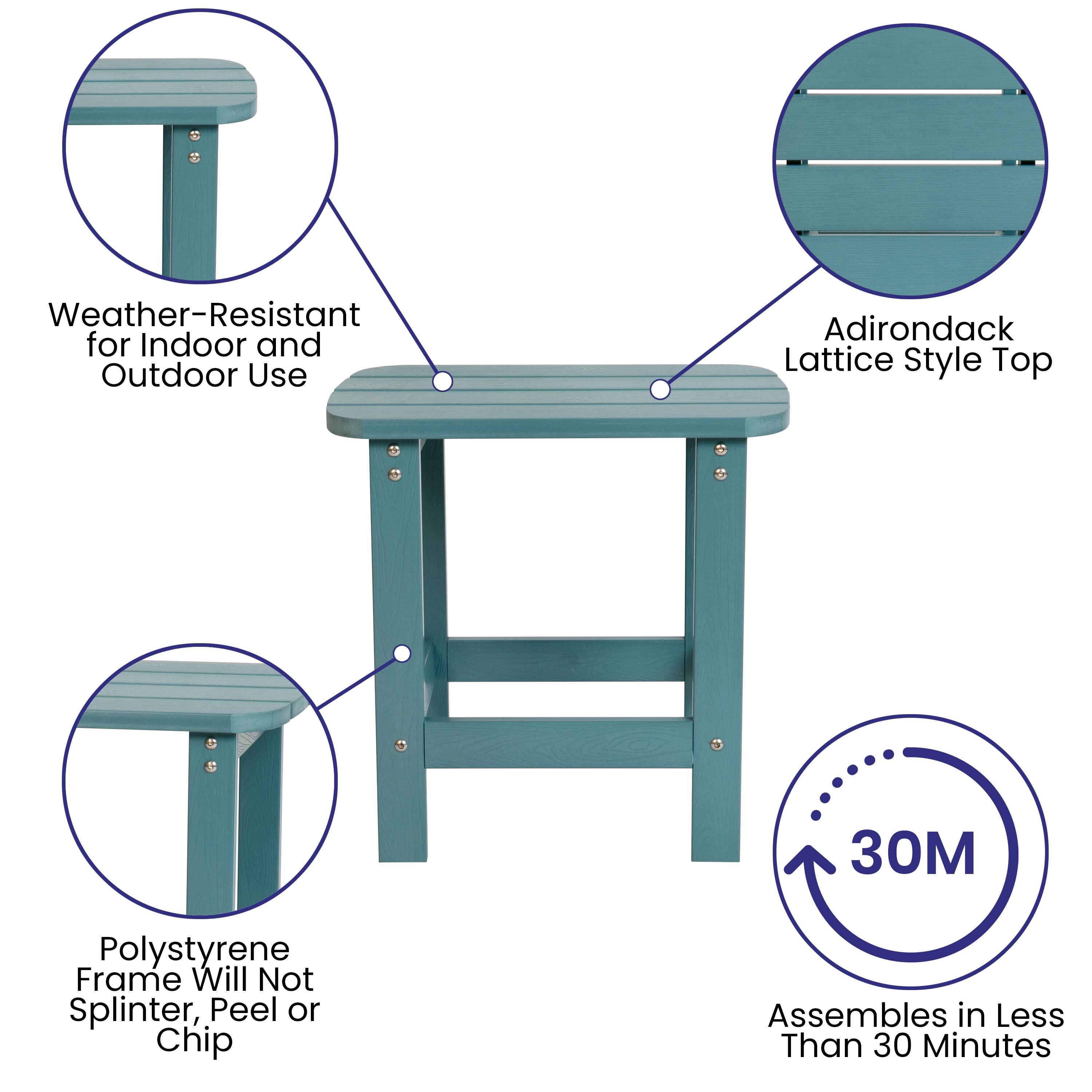 Emma + Oliver Hammond Indoor/Outdoor Polyresin Adirondack Side Table ...