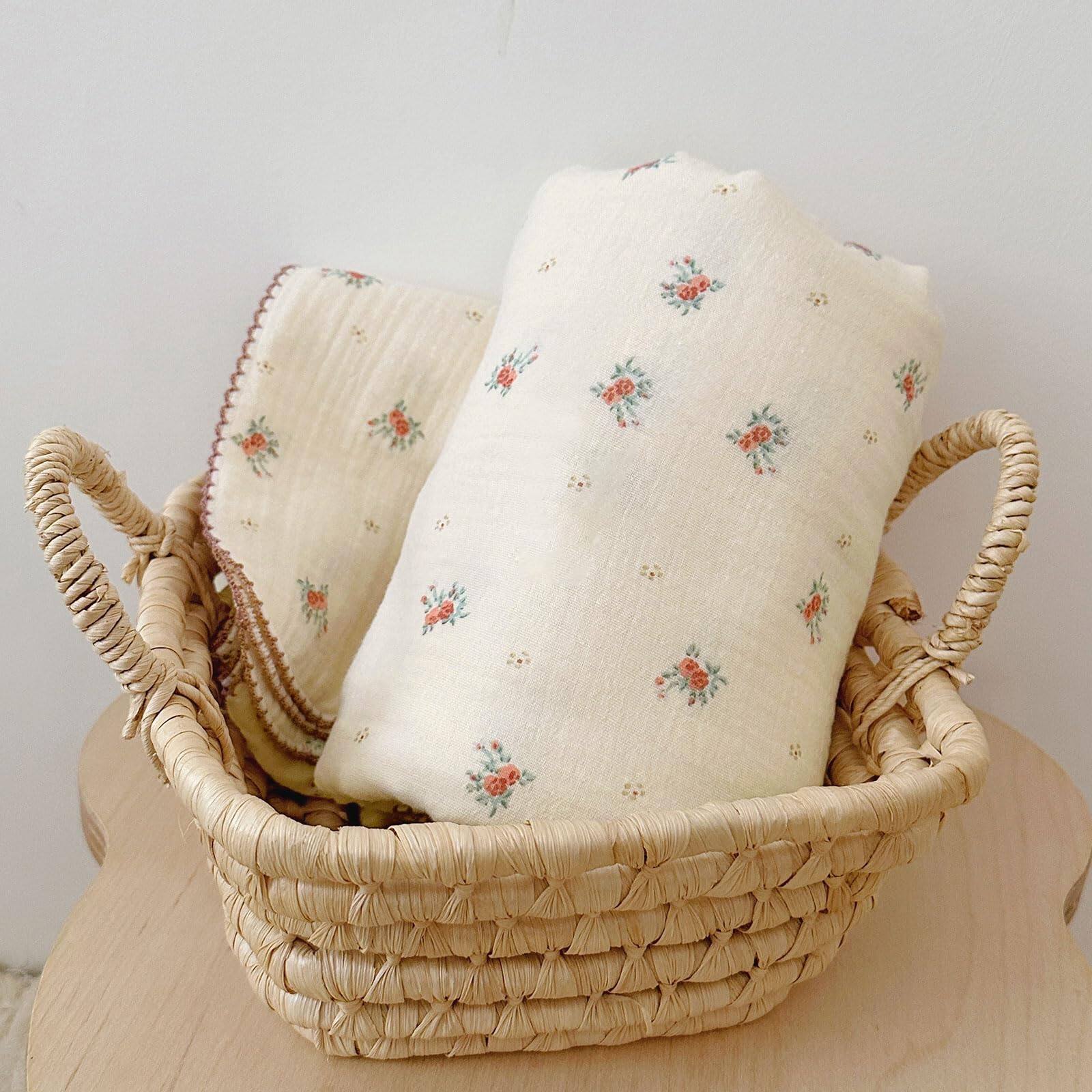 Paradigms Interiors Cotton Muslin Throw Blanket 47''x51'' Reversible ...