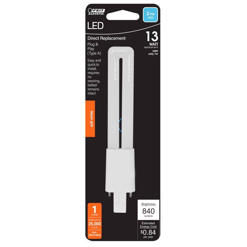 FEIT ELECTRIC PL GX23 LED Tube Light Soft White 13 Watt Equivalence 1 ...