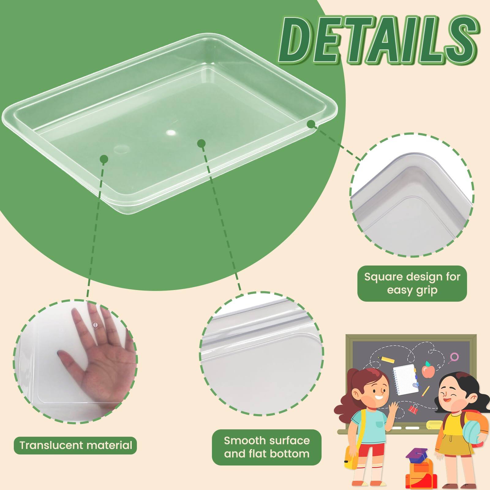 Dapper Styles 10 Activity Plastic Art Trays Stackable Craft Tray Flat ...