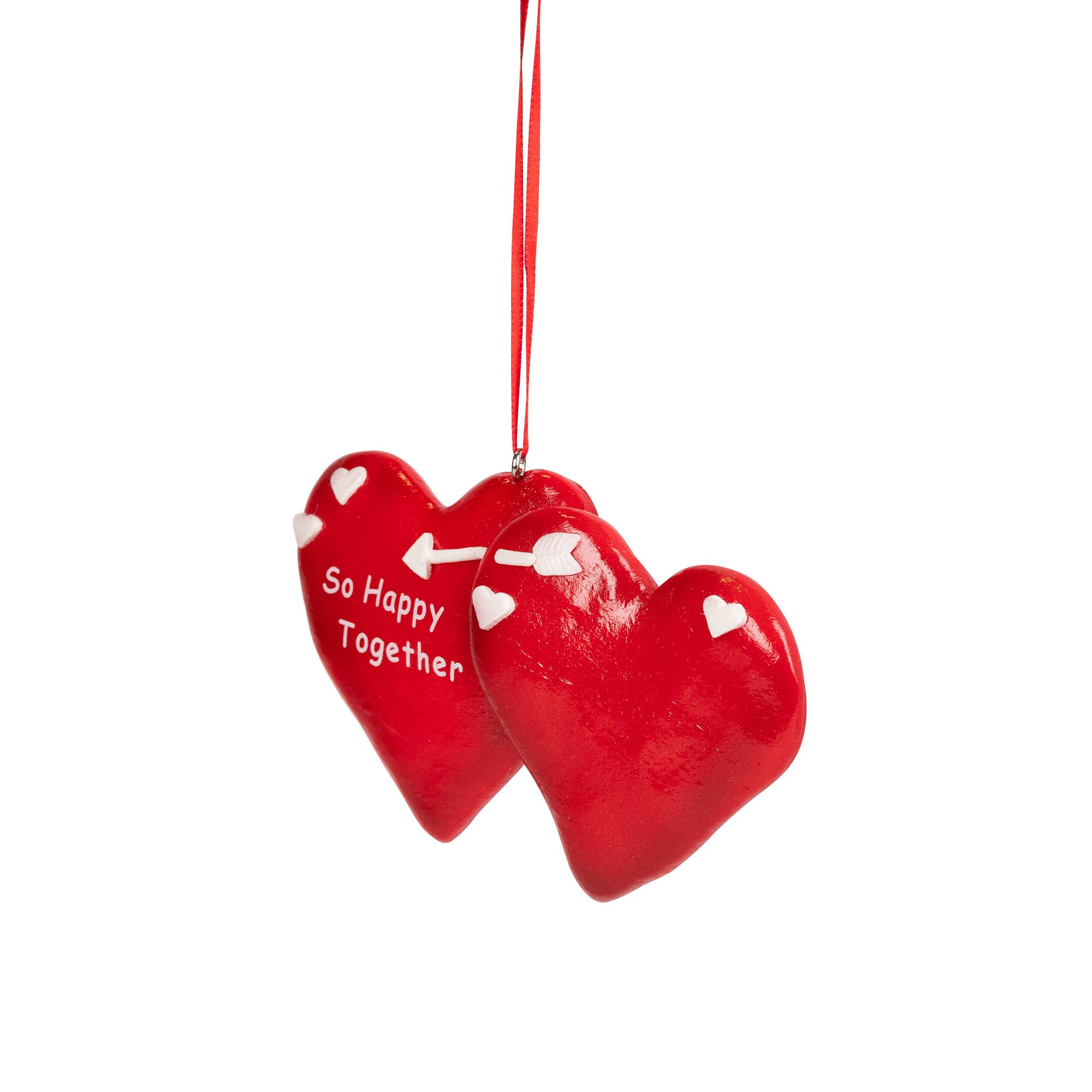 Roman So Happy Together Double Hearts Valentine's Day Ornament 4.25" Red 5243915 - Best Buy