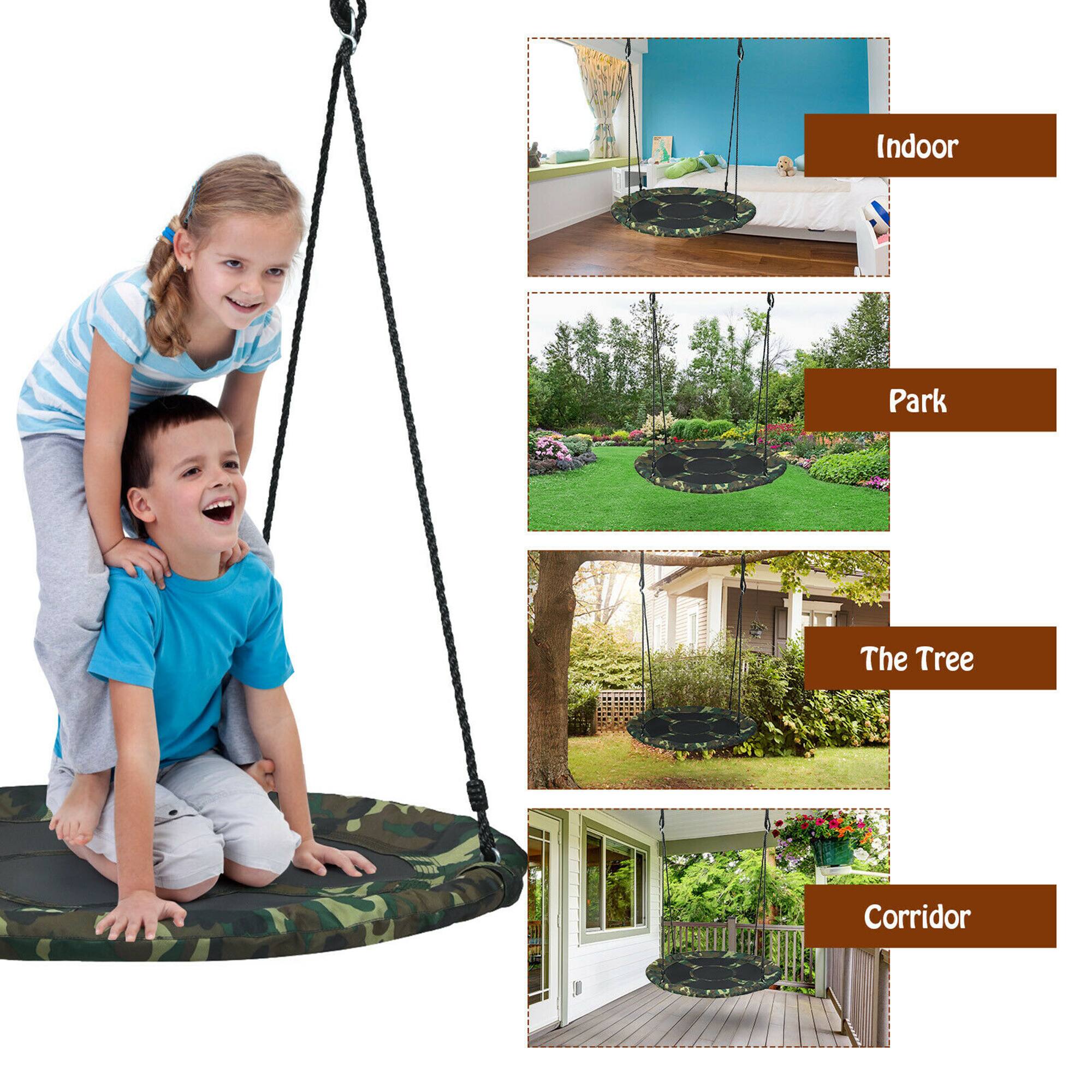 Costway 40" Flying Saucer Tree Swing Outdoor Play Set w/ Adjustable ...
