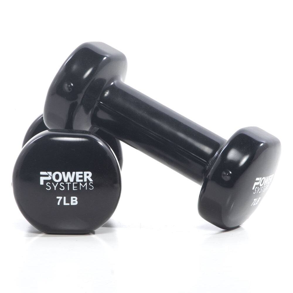 Power Systems 5 lbs Deluxe Vinyl Dumbbells Set, Pair of Dumbbell Weight ...