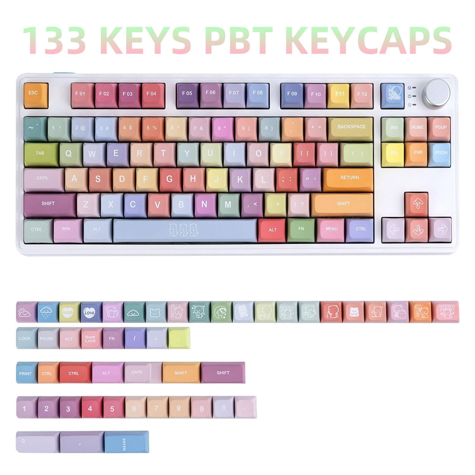 Cedar Assembly Custom Keycaps Candy Bear Cute Keycap Dye Sublimation ...