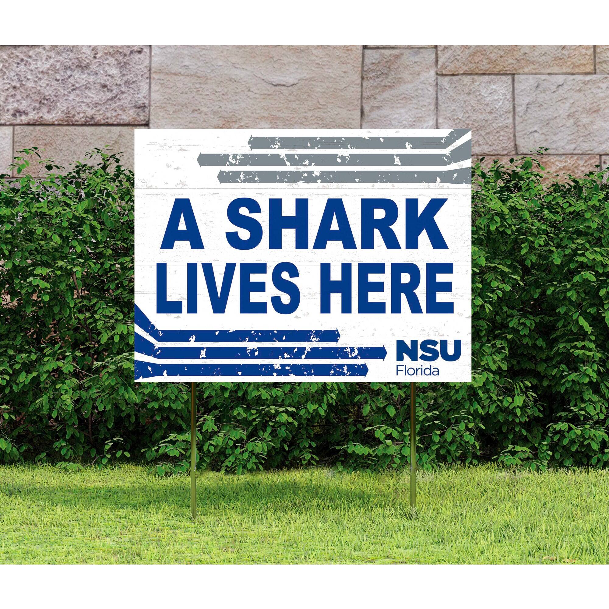 Jardine Nova Southeastern Sharks 18" x 24" Bound Yard Sign White ...