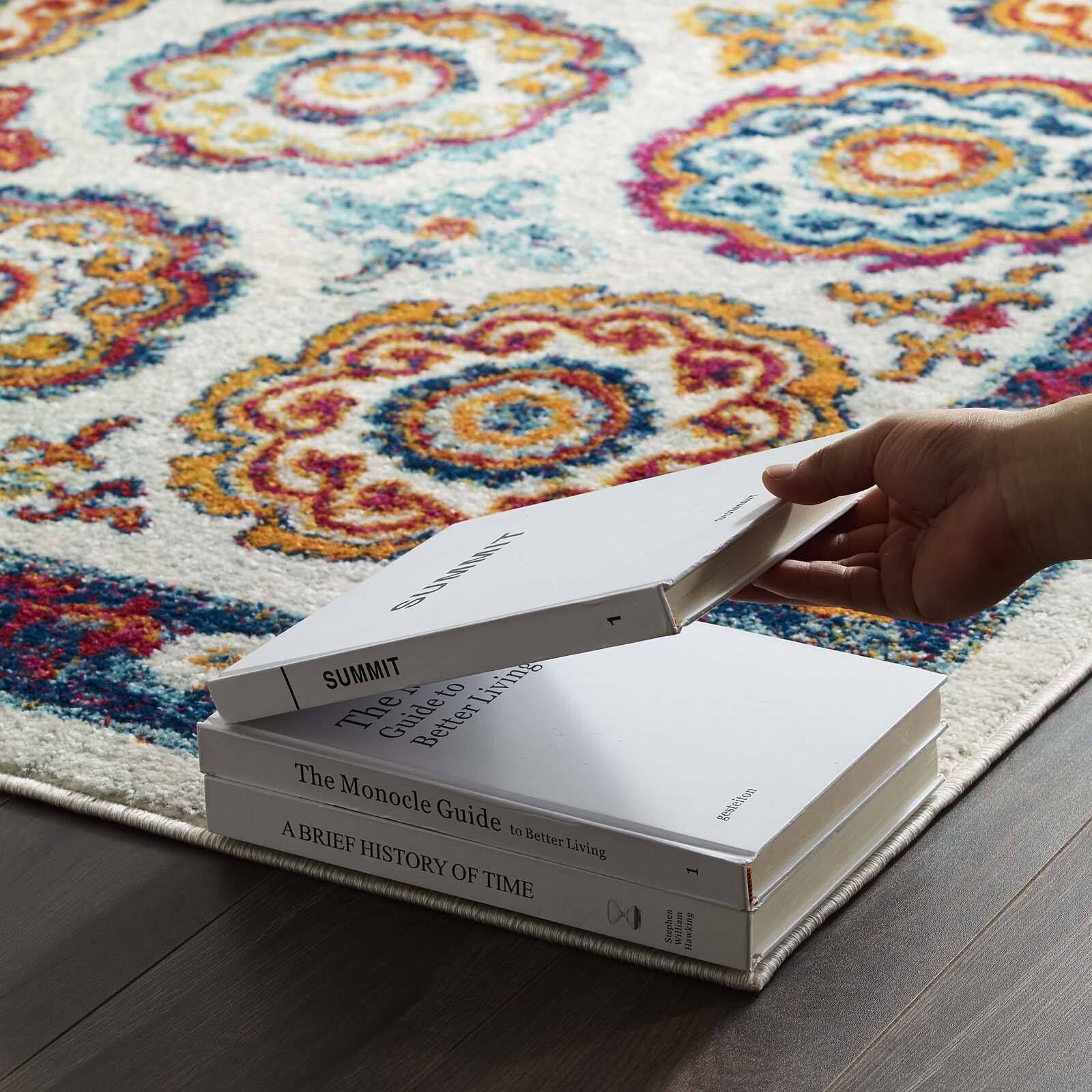 Modway Entourage Odile Distressed Floral Moroccan Trellis Area Rug ...