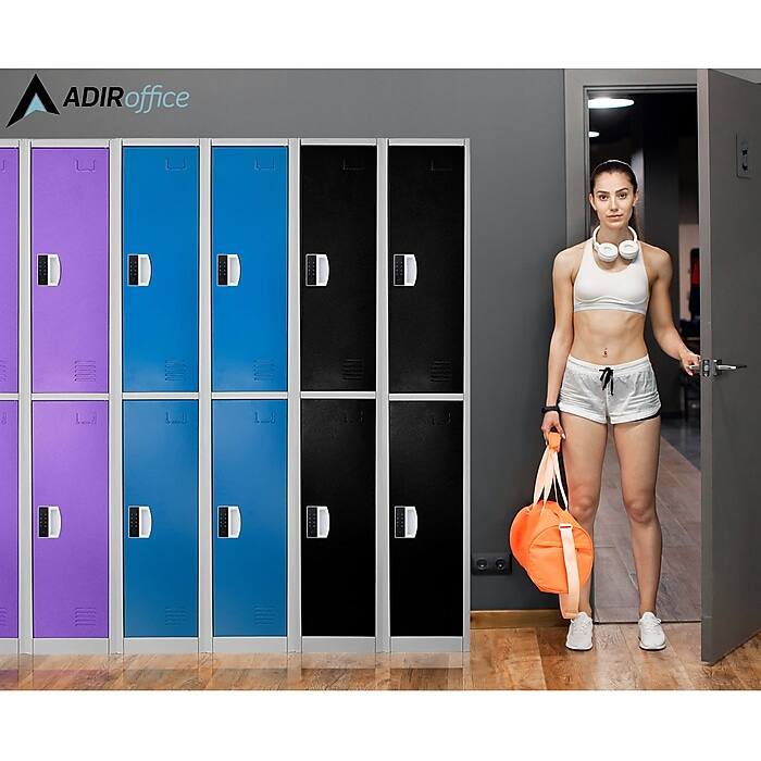 AdirOffice Storage Locker 629 Series 72" H 2 Tier Steel Digital Lock 2 ...