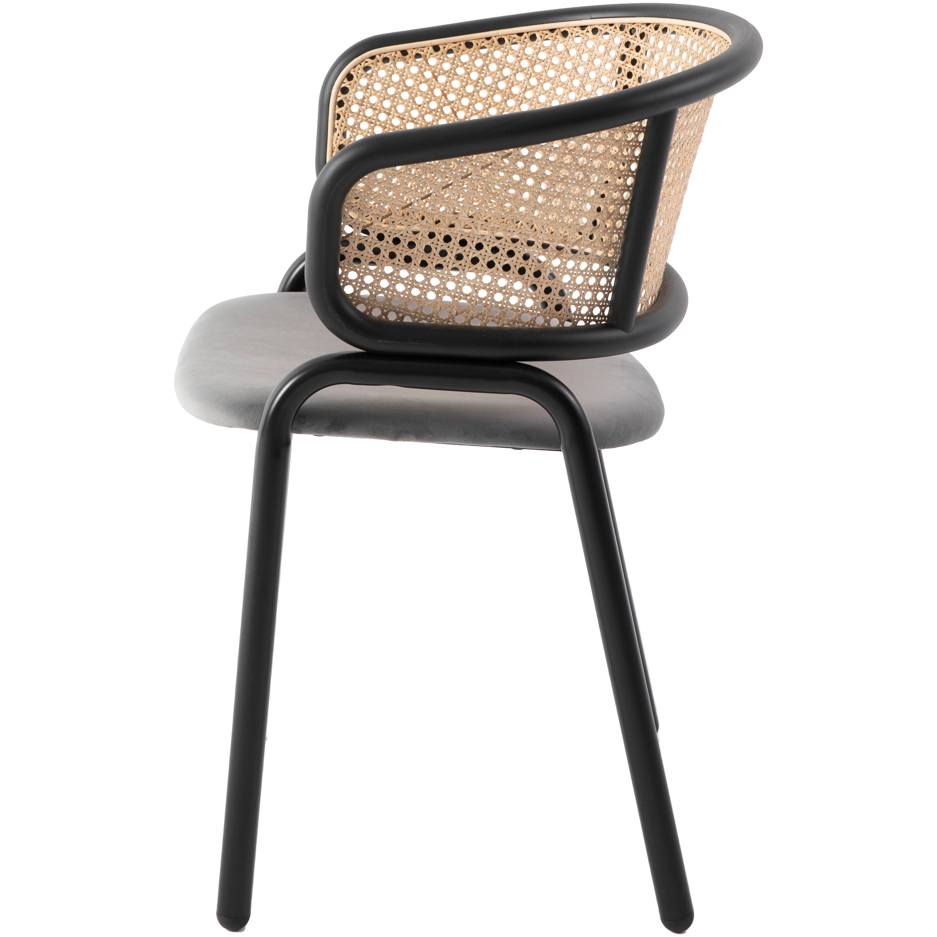 LeisureMod Ervilla Mid Century Modern Dining Arm Chair, Velvet ...