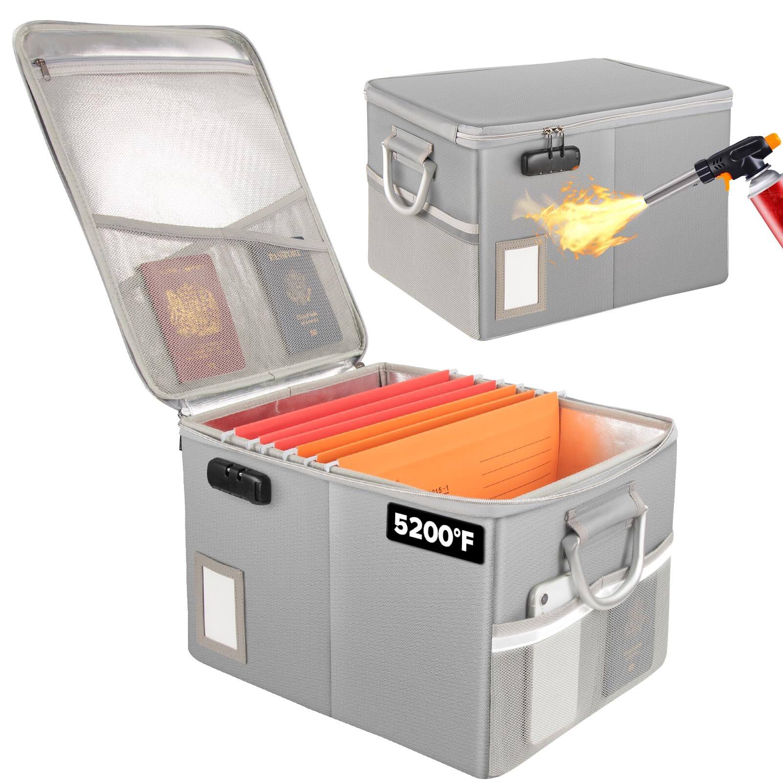 Earthley Blooms Fireproof Document File Organizer Box Safe Lock ...