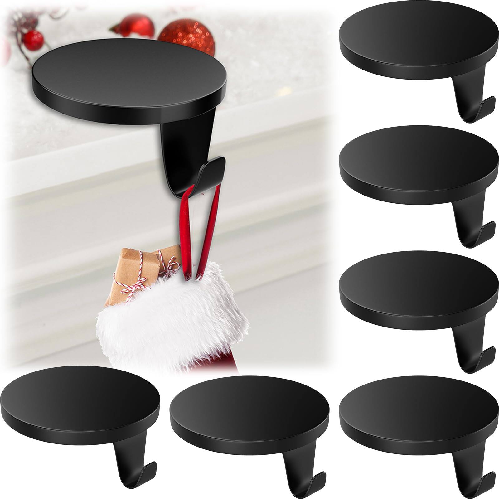 Paradigms Interiors Round Christmas Stocking Holders Weighted Metal ...