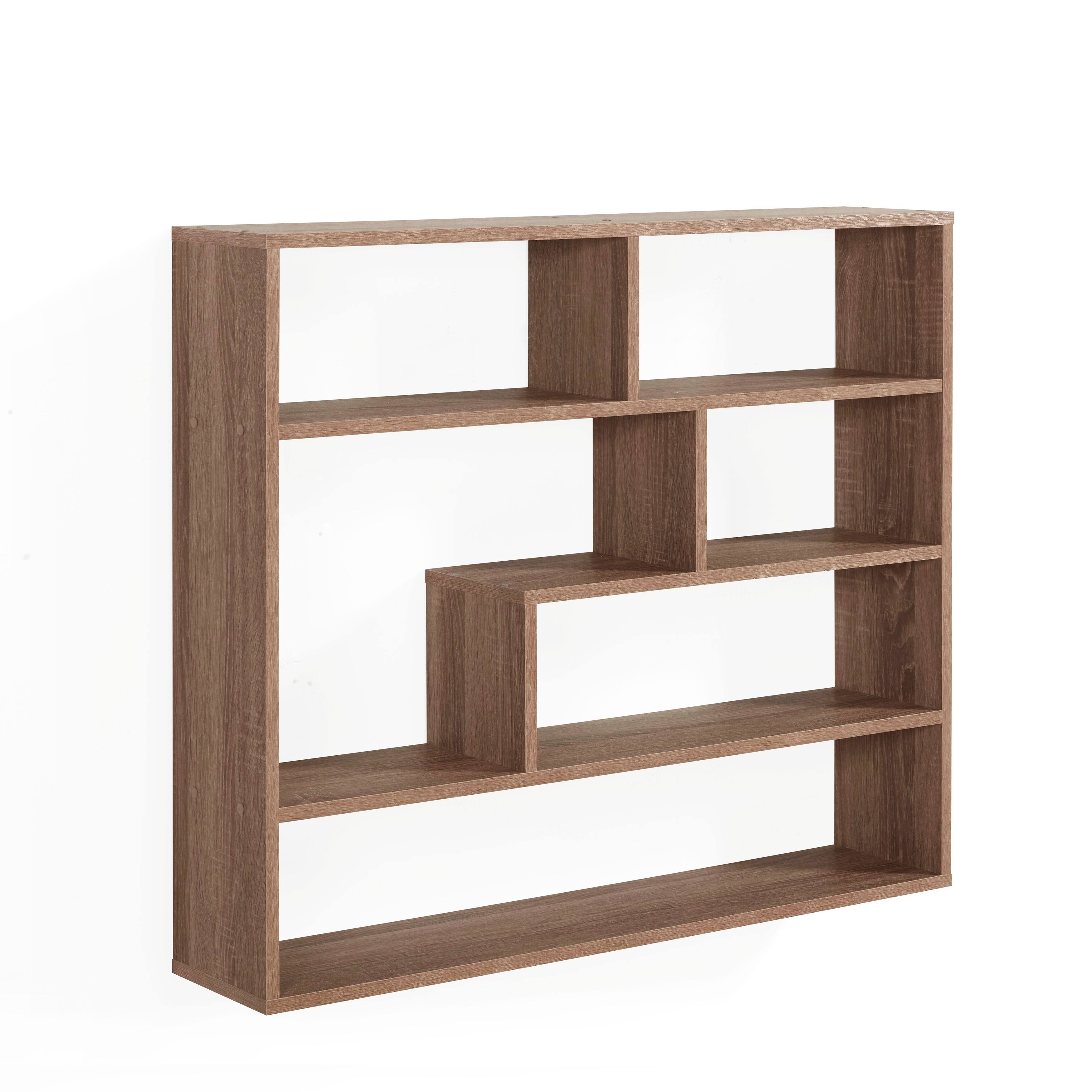 Danya B Large Rectangular Shelf Unit Weathered Oak Beige XF151012OK ...