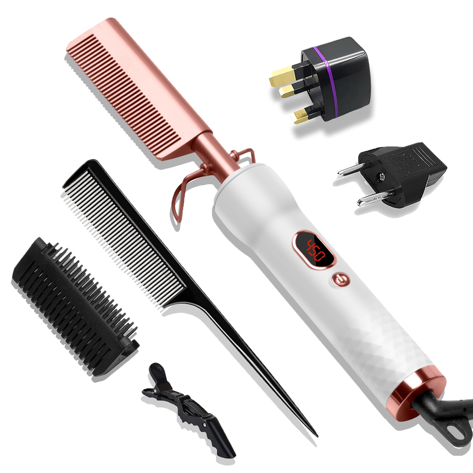 VEGA AUTOMOTIVE Hot Comb Travel Curling Iron Double 110 240v With ...