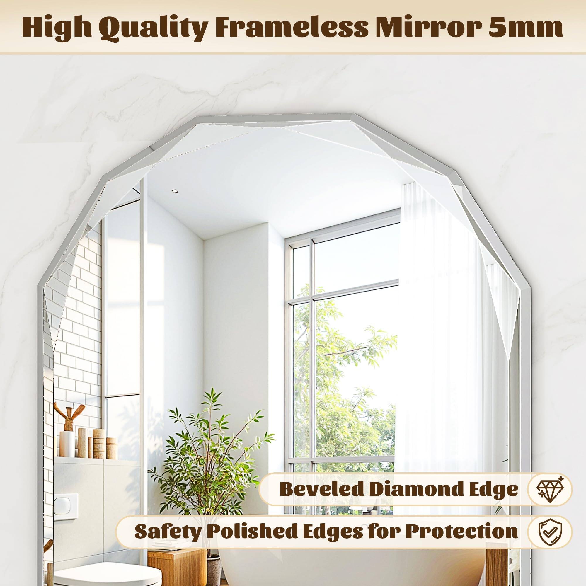 Comfort Essence Wall Mounted Bathroom Vanity Mirror 26"x38" Single ...