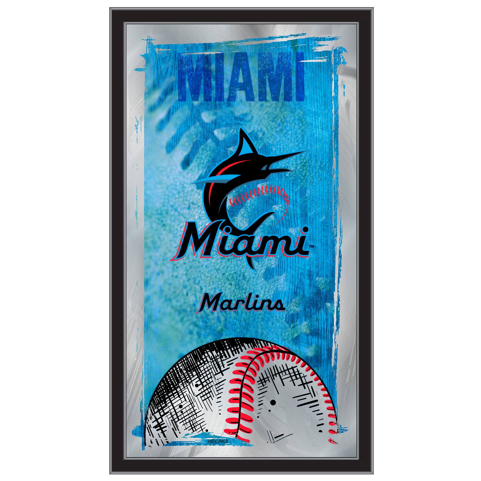 Holland Bar Stool Co. Miami Marlins 15" x 26" Wall Mirror Multicolor 202405428 - Best Buy