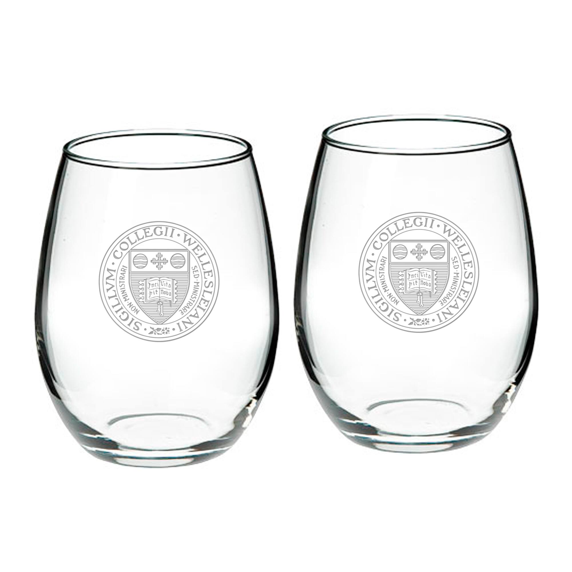 Jardine Wellesley Blue 21oz. 2 Piece Logo Stemless Wine Glass Set ...