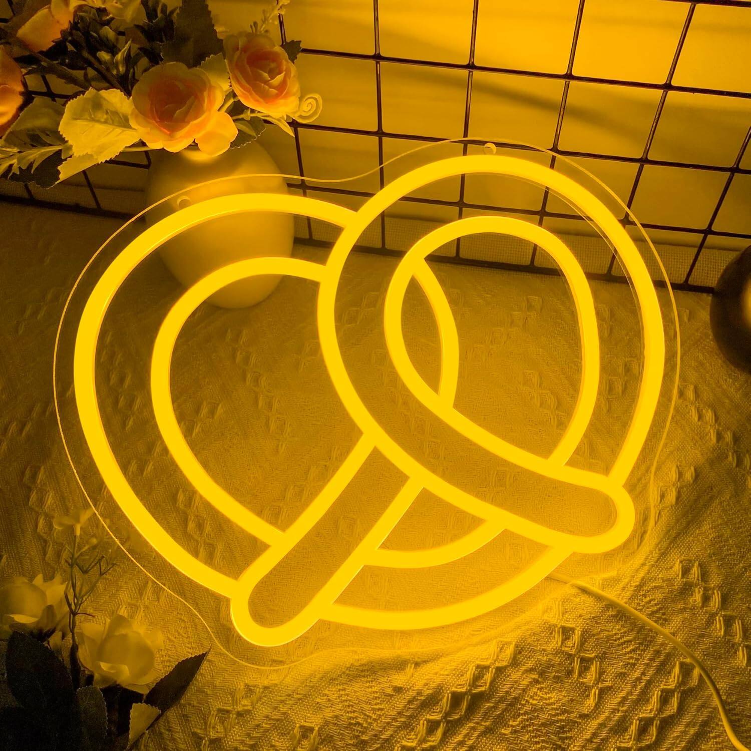 Auledio Pretzel Bakery Neon Signs for Wall Decor,Dimmable Business ...