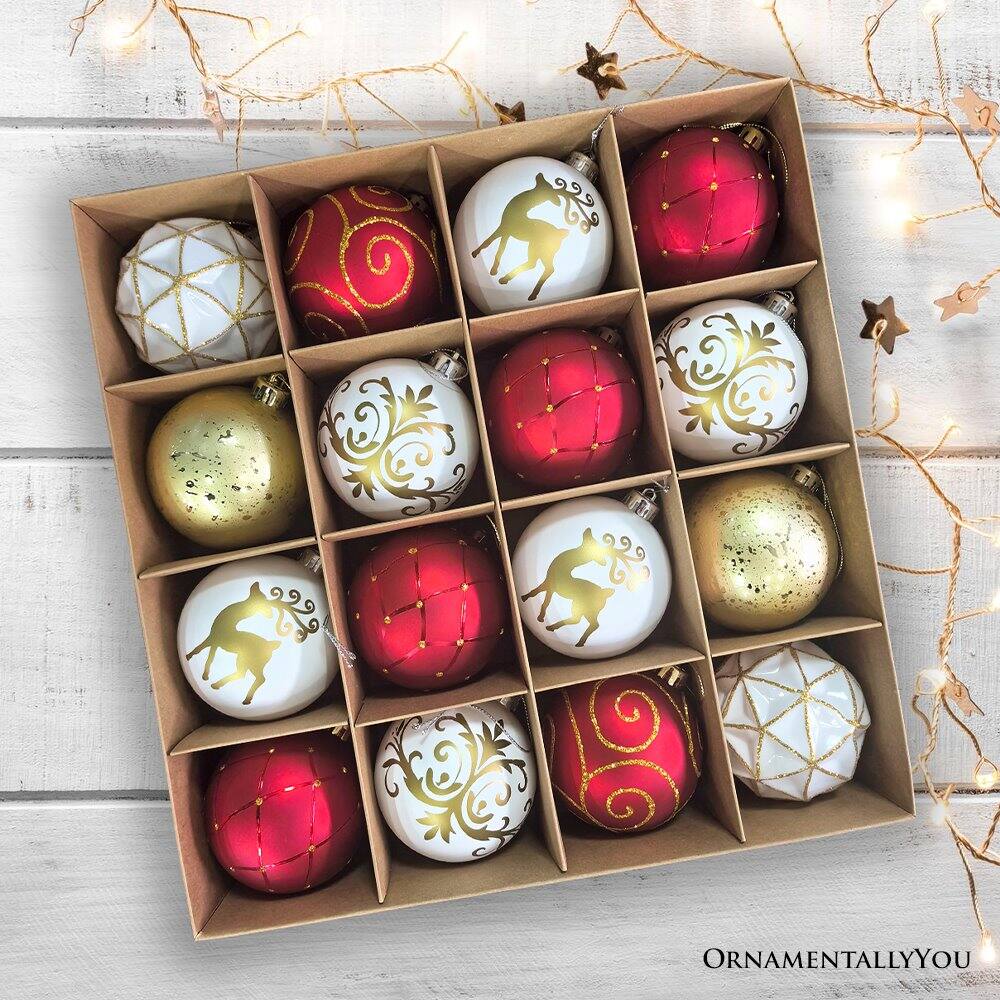 OrnamentallyYou Charming Elegance Ornament Bundle 16 Piece Set Red ...