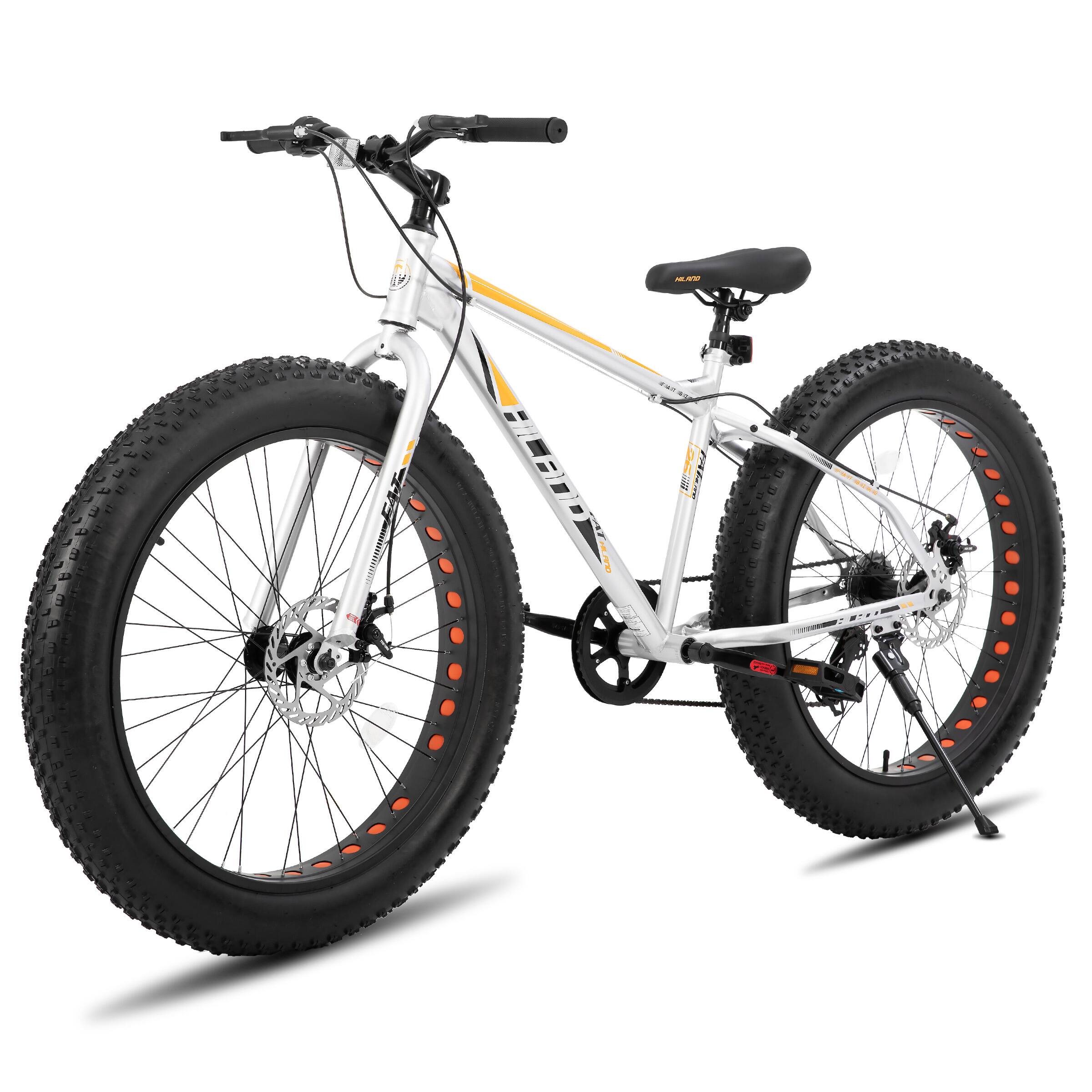 HILAND Roon 26" Fat Tire Mountain Bike 7 Speeds Snow Beach Bicycle ...