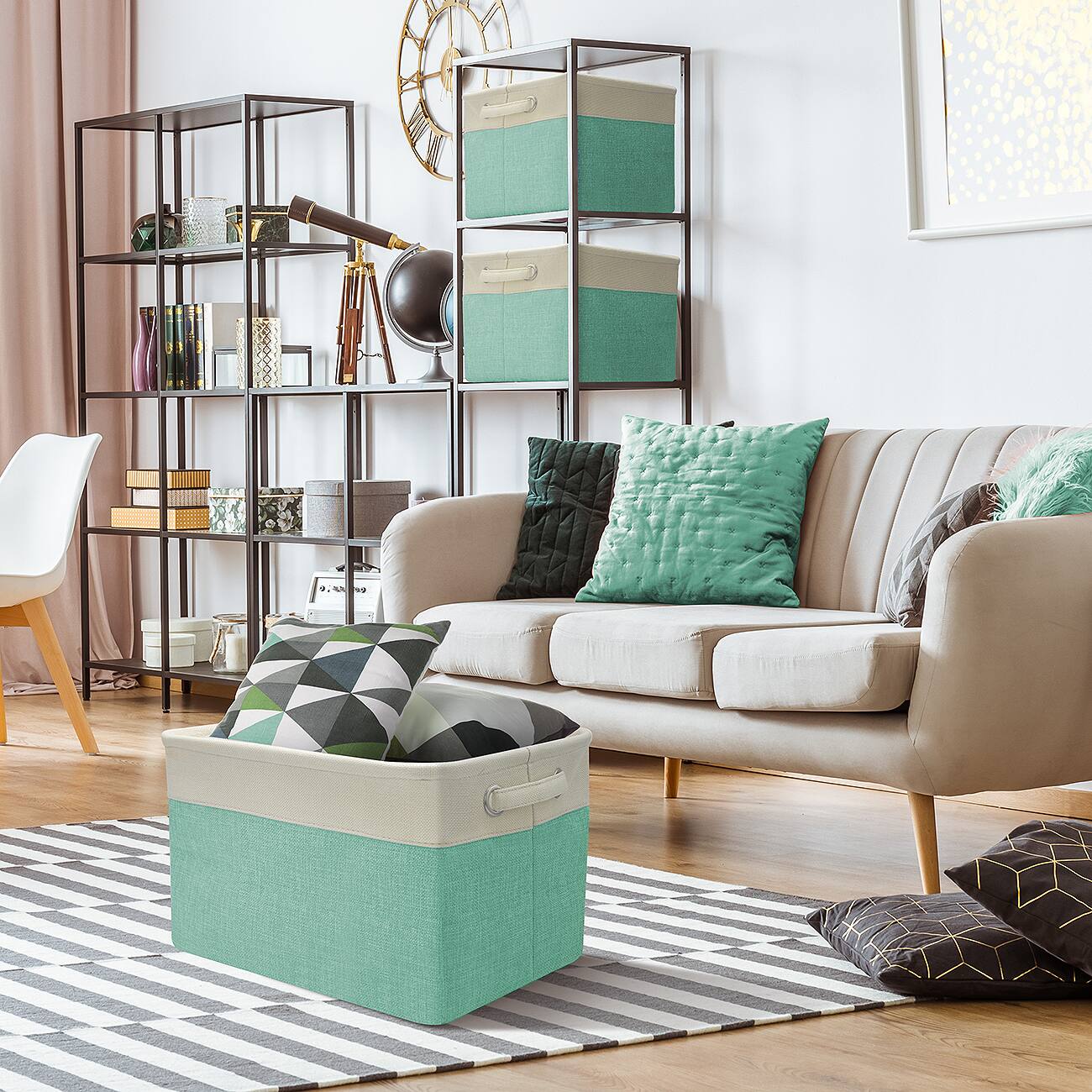 Sorbus Fabric Storage Cubes 15 Inch Big Sturdy Collapsible Storage Bins ...