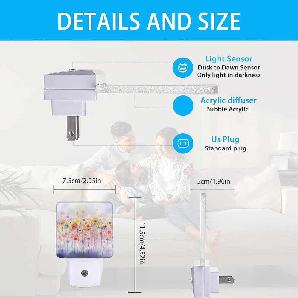 ACJPR Abstract Floral Night Light – LED, Dusk to Dawn Sensor, 0.5W ...