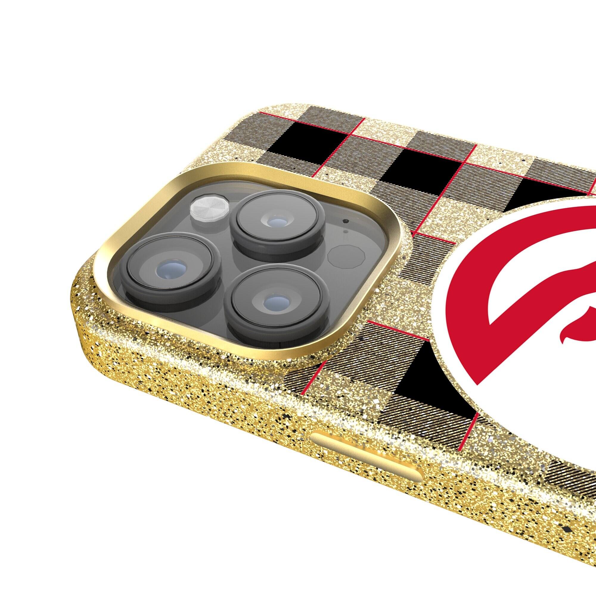 Keyscaper NBA Atlanta Hawks Plaid iPhone Bling Case 15 Pro Gold ...