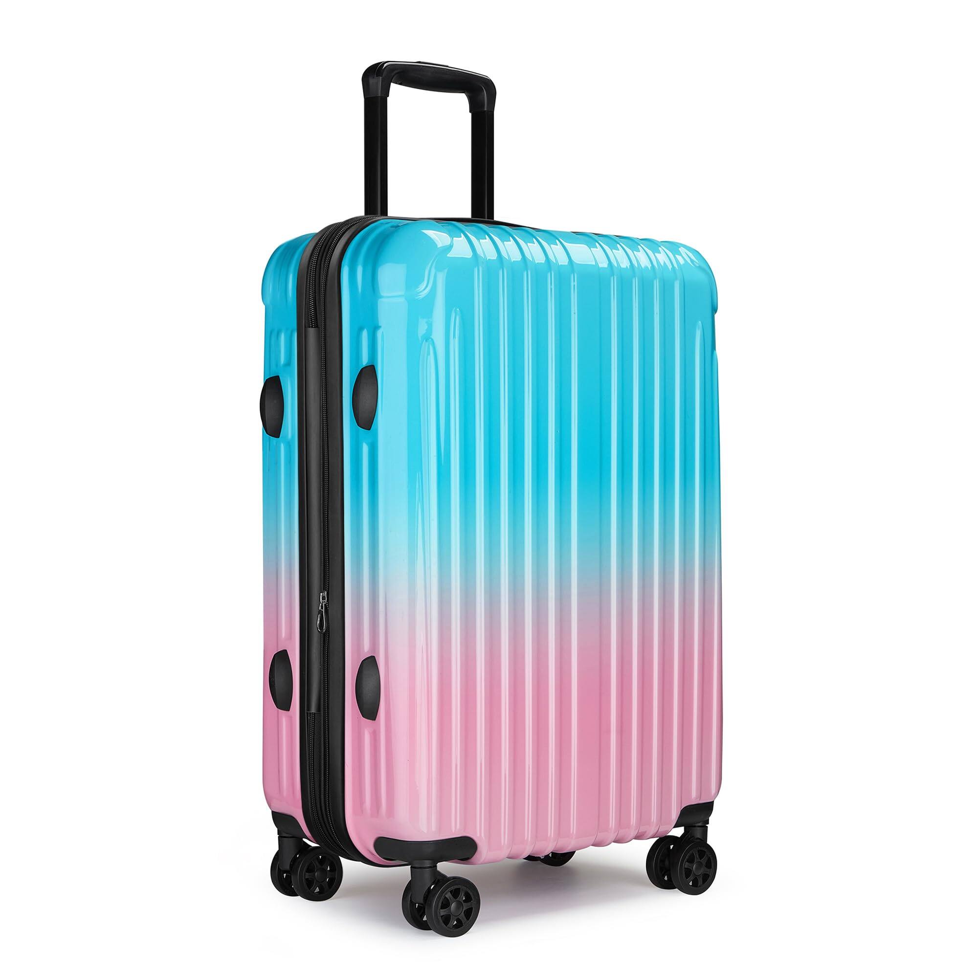 Dapper Styles Checked Luggage Hardside Suitcase Lightweight Hardshell ...