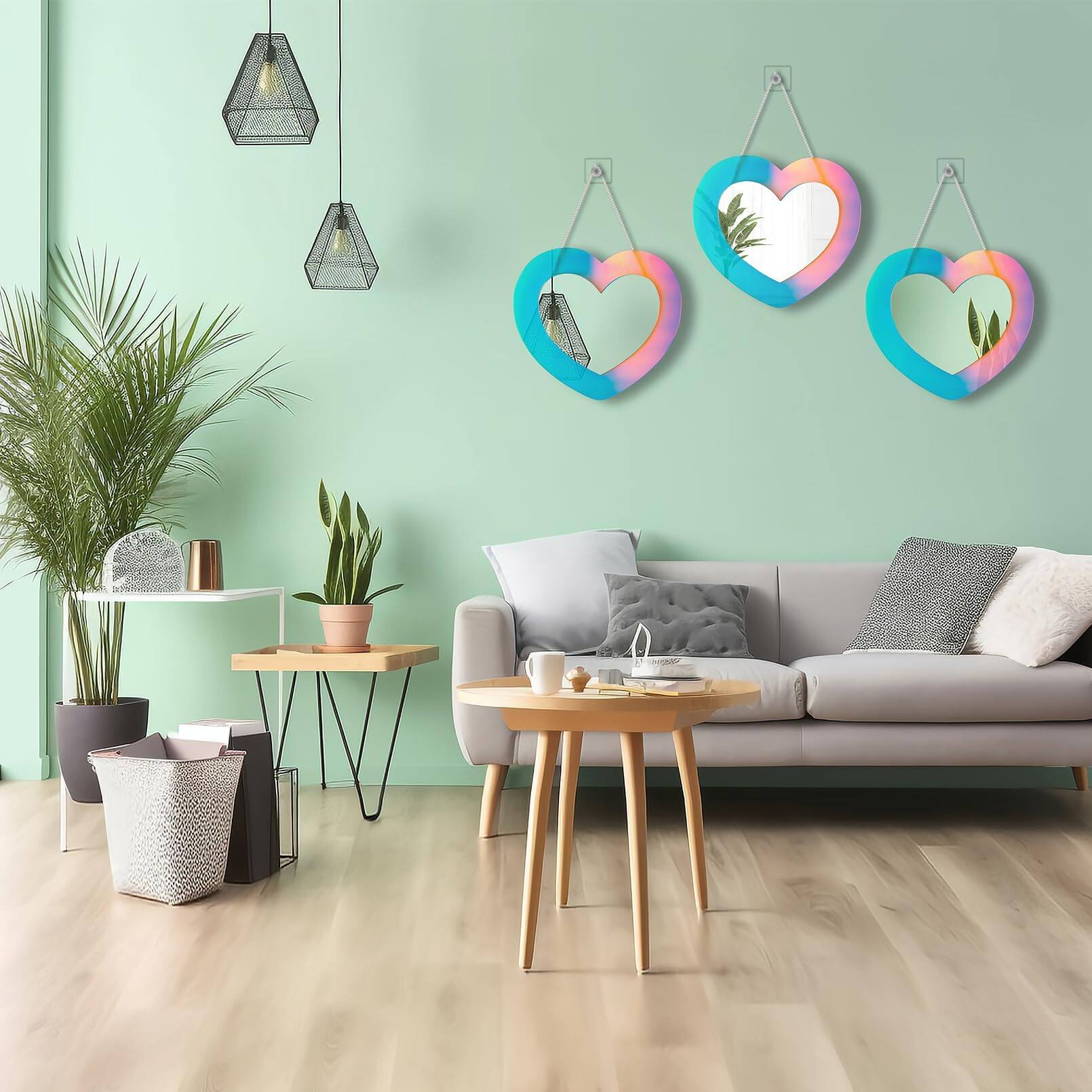 Live At Space Room Decor Gradient Color Wall Mirrors Decorative For ...