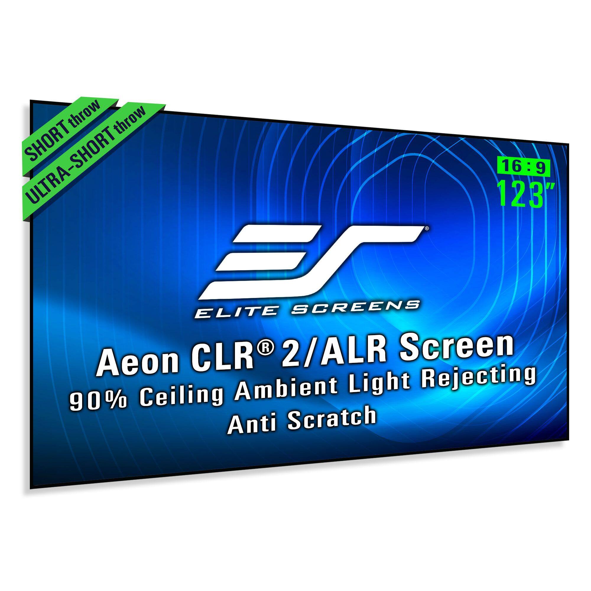 Elite Screens Aeon CLR®2, CeilingLightRejecting,123"Diag.,16:9,EDGE ...