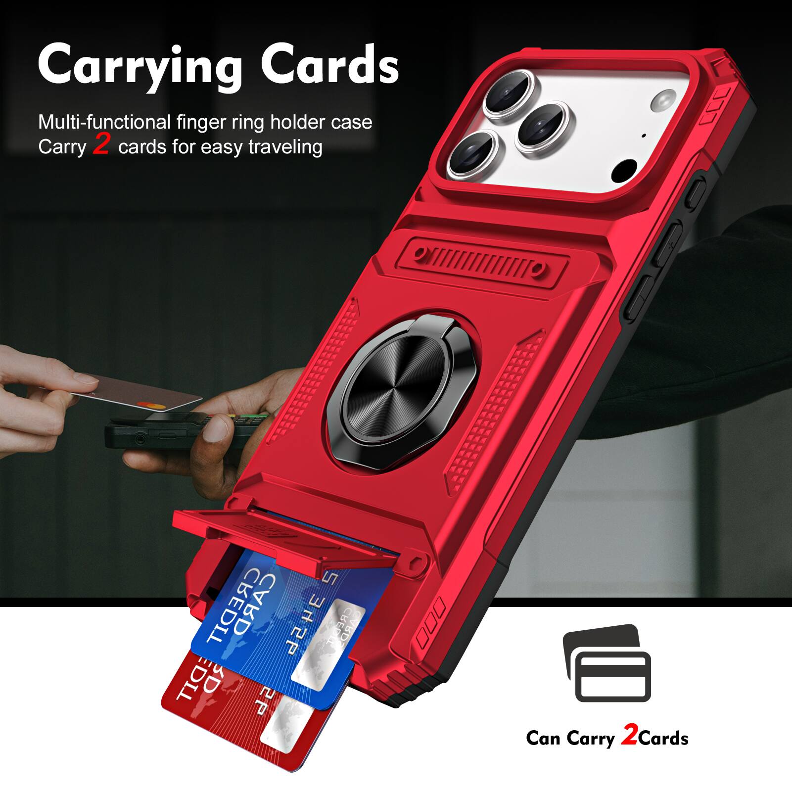 Dteck Rugged Case For Apple iPhone 17 Pro Max Ring Holder Kickstand ...
