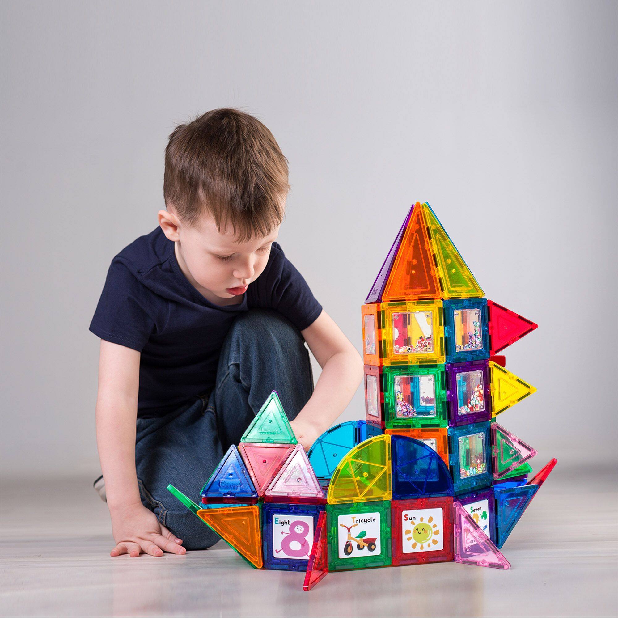 PicassoTiles PICASSO TILES 120PCS Magnetic Tiles for Kids – STEM ...