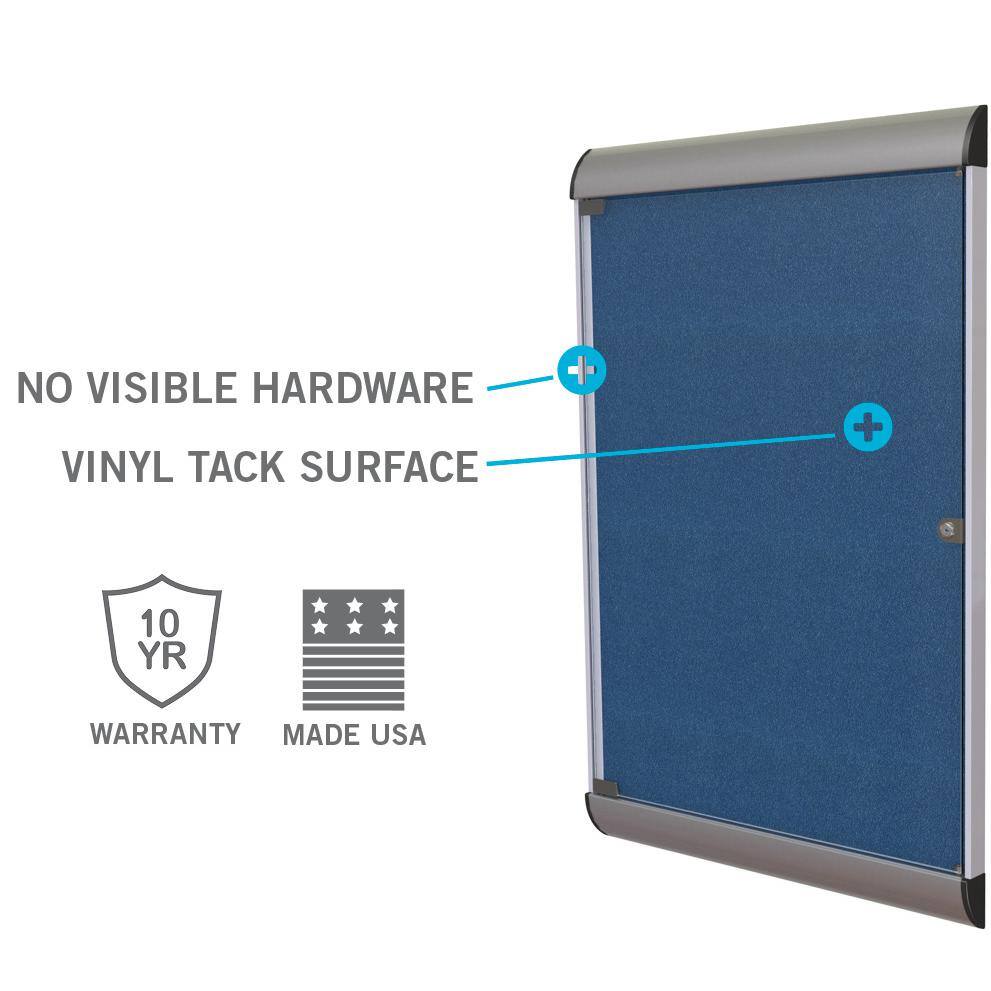 Ghent Silhouette 1 Door Enclosed Vinyl Bulletin Board with Black Frame ...