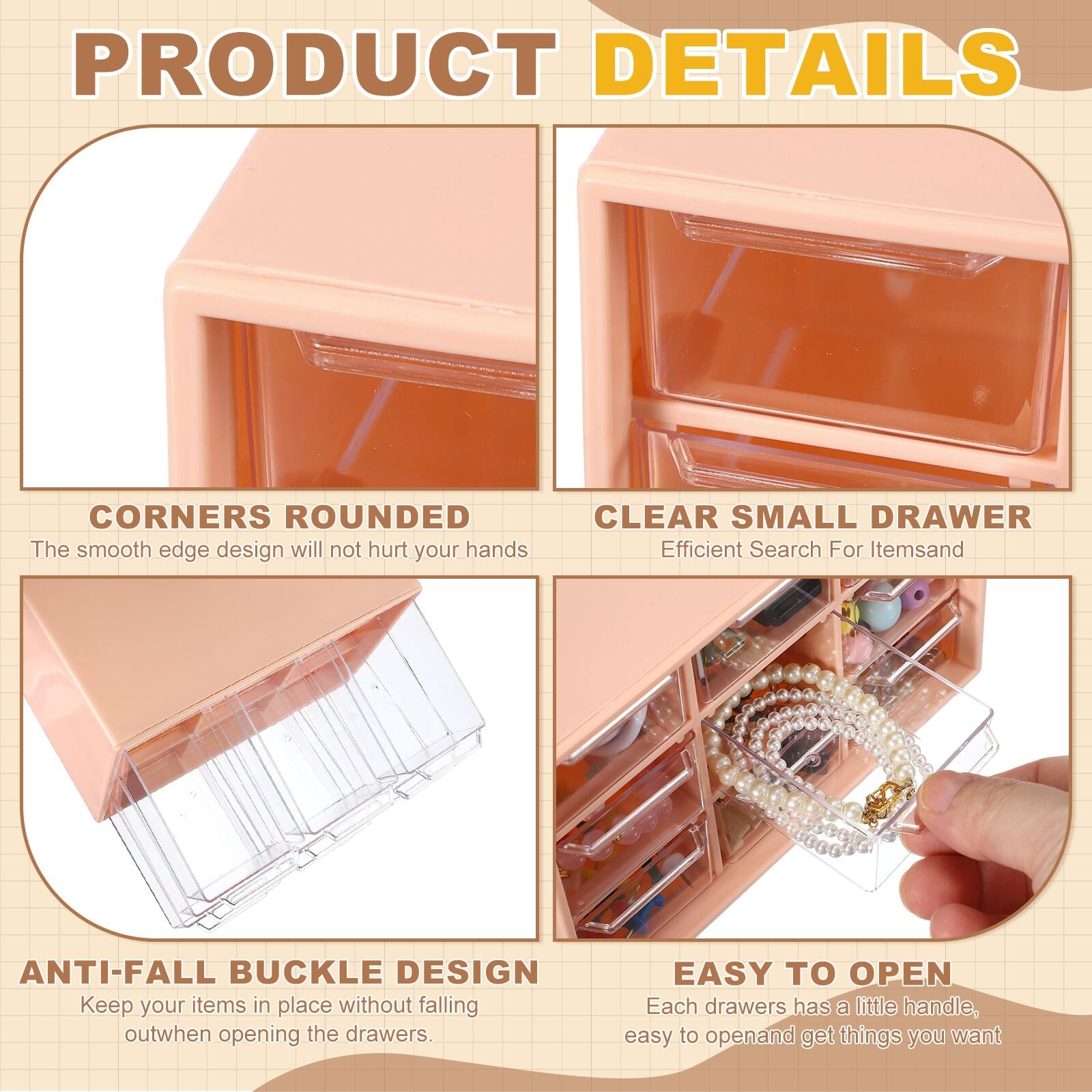Unique Bargains Mini Storage Drawers for Desk, Plastic Desktop Teacher ...