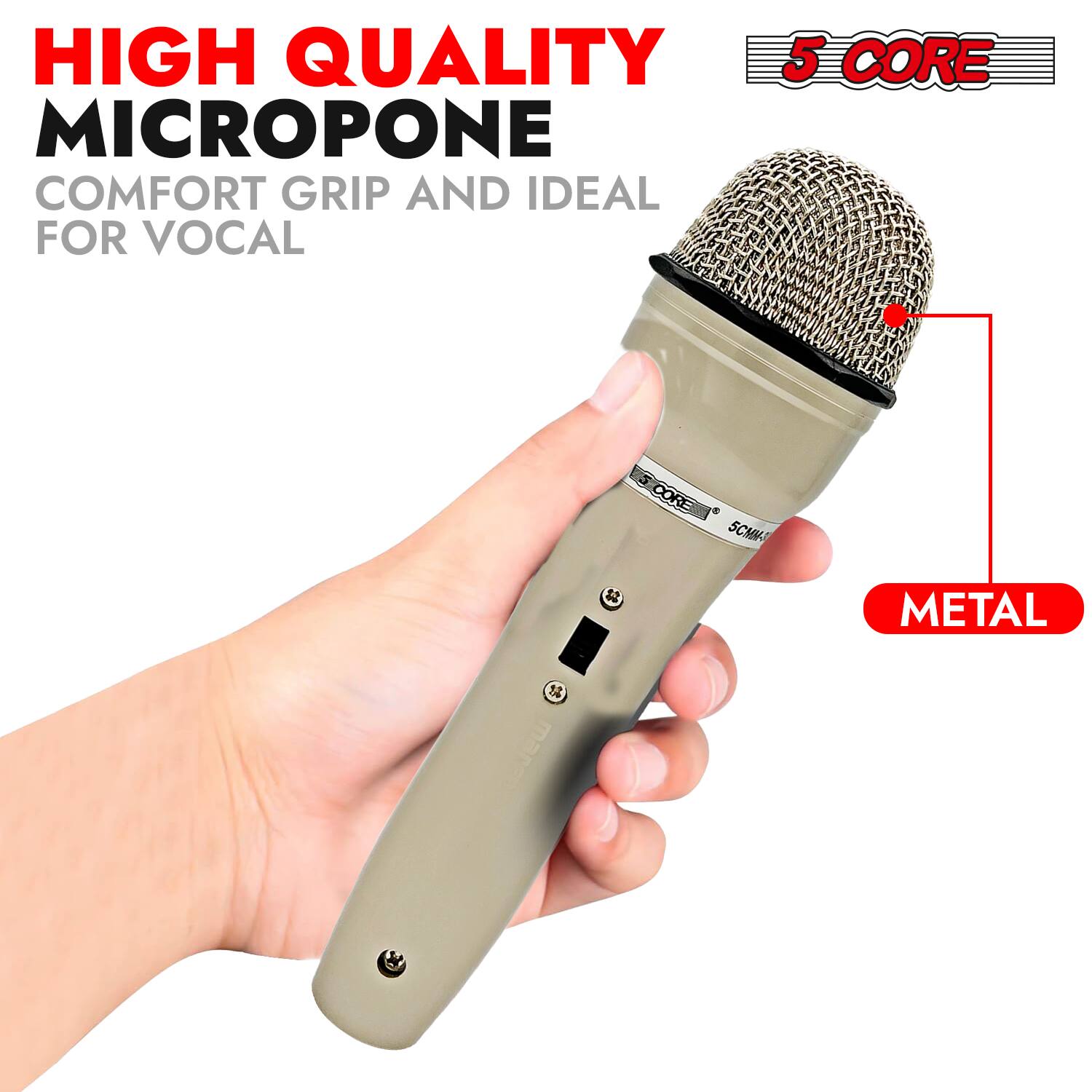 5 CORE 5Core XLR Microphone Dynamic Mic Karaoke Singing Studio Mics ...