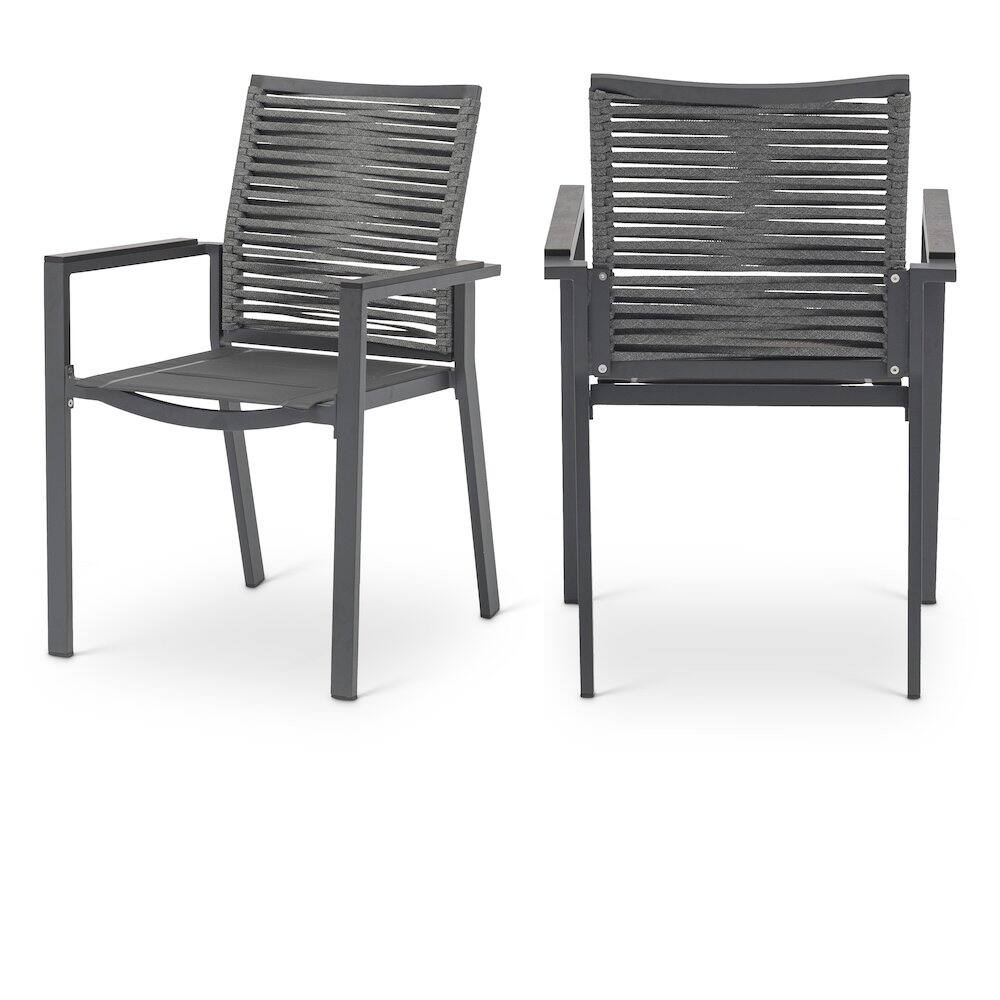 Meridian Furniture Maldives Outdoor Patio Dining Arm Chair, Set of 2 ...
