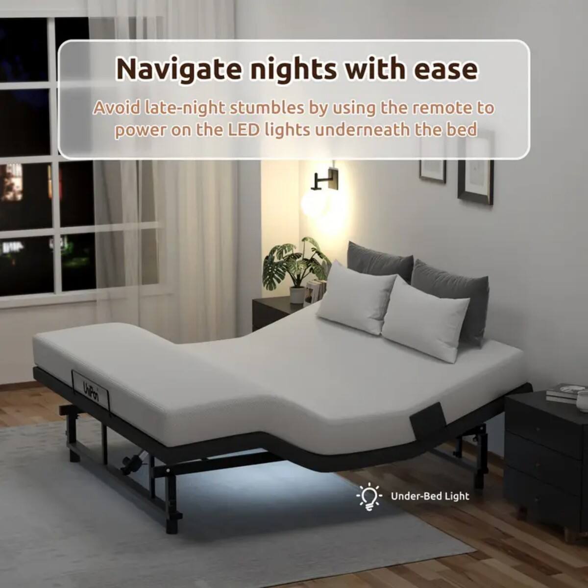 APRILSOUL Adjustable Queen Bed Frame with Remote and USB Charging ...