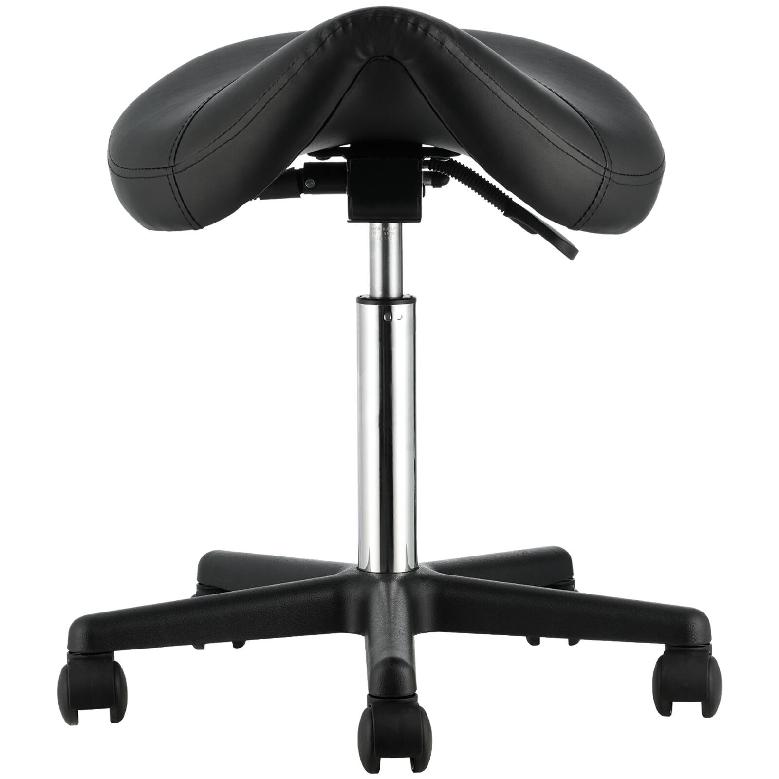 VEVOR Saddle Stool with Wheels, 400 LBS Weight Capacity, Height Adjustable Thickened PU Leather ...