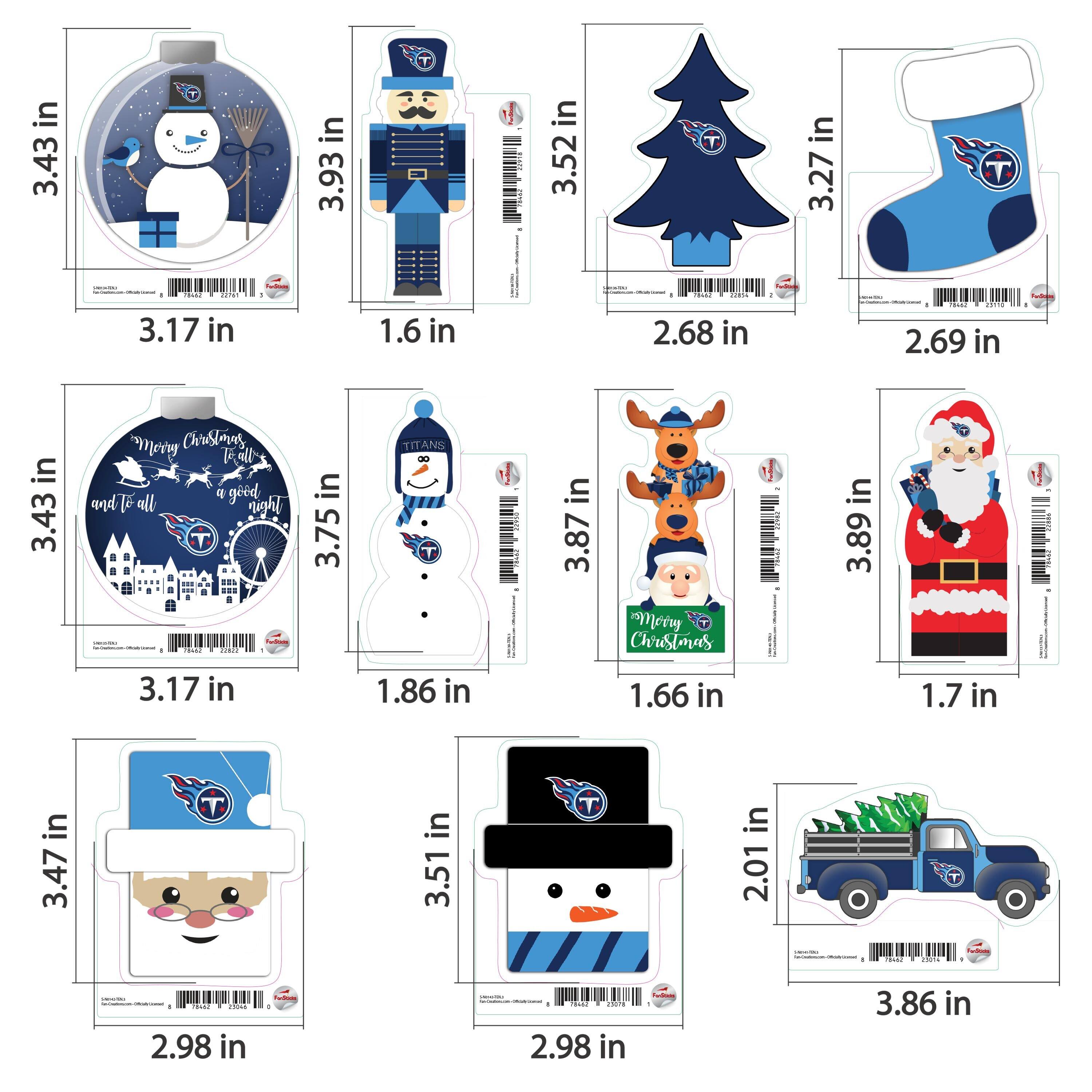 Fan Creations Tennessee Titans Holiday Sticker Set Multicolor 202459270 ...